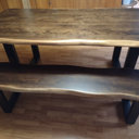 Union Rustic Lemay Solid Wood Top Metal Base Dining Table & Reviews ...