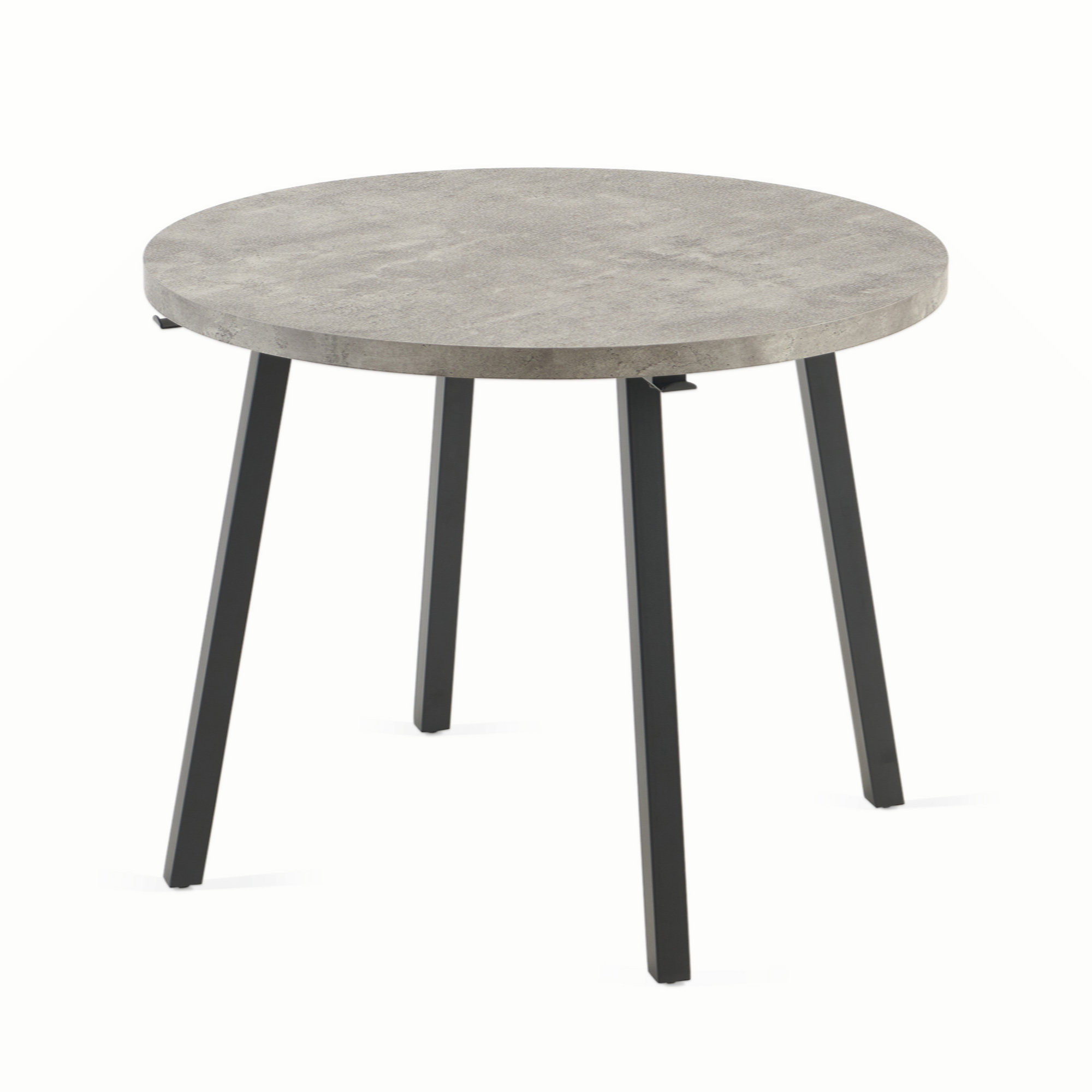 17 Stories Grey Round Dining Table, Mid Century Modern Round Dining ...