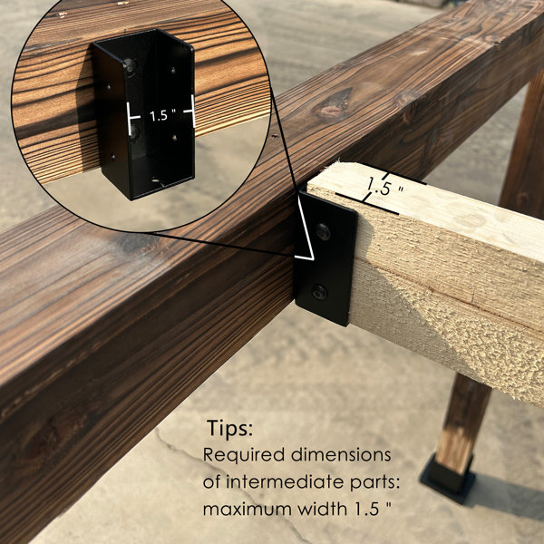 Kozyard Pergola Brackets, 4 Pack Pergola Kit 3-way Right Angle Corner ...