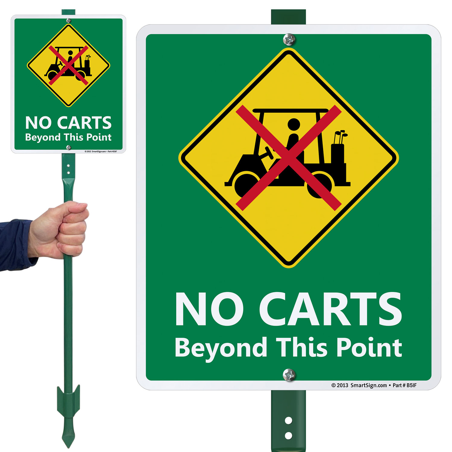 SmartSign No Carts Beyond This Point Sign and Stake Kit | Wayfair