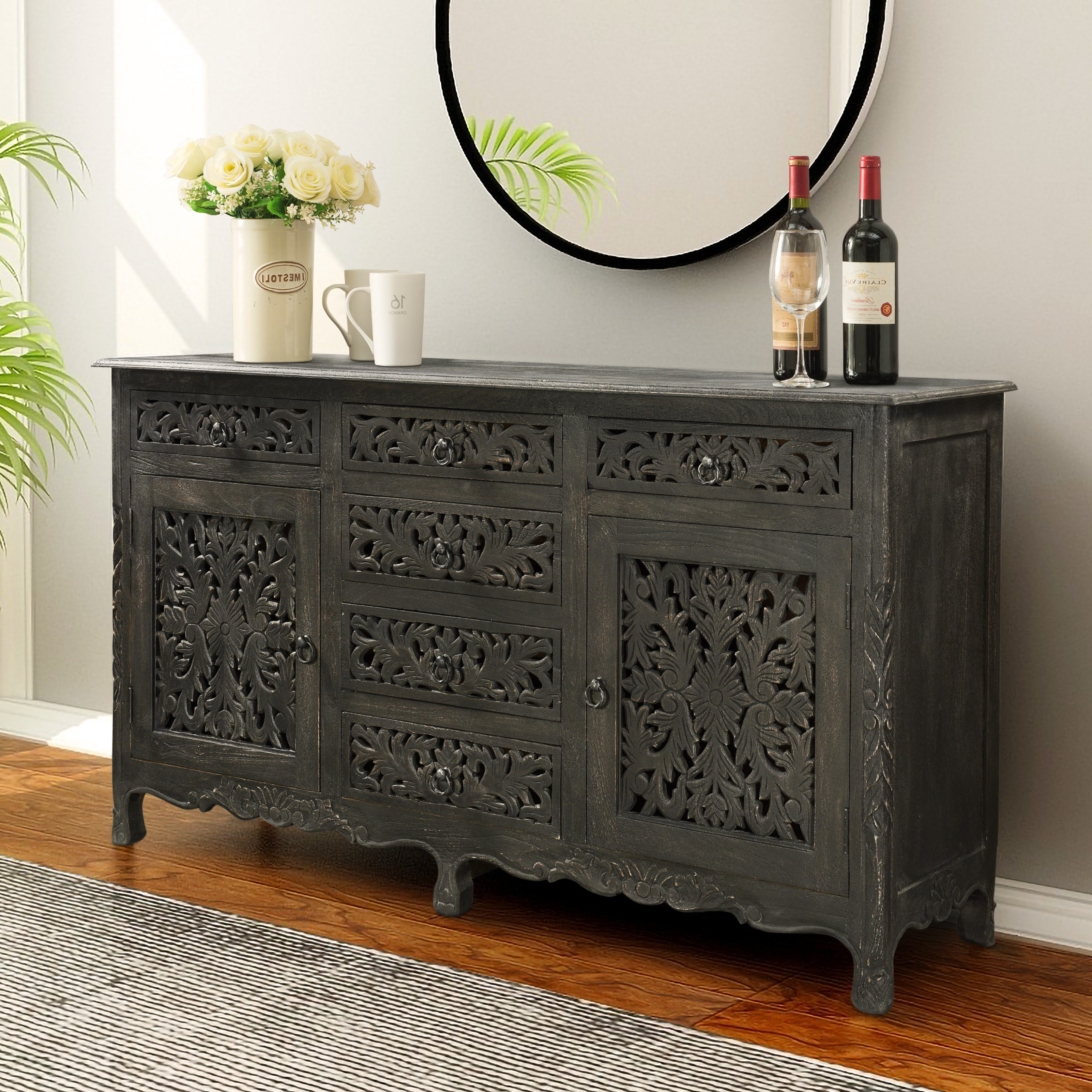Ophelia & Co. Harleen 6 Drawer 65" W Solid Wood Combo Dresser & Reviews ...