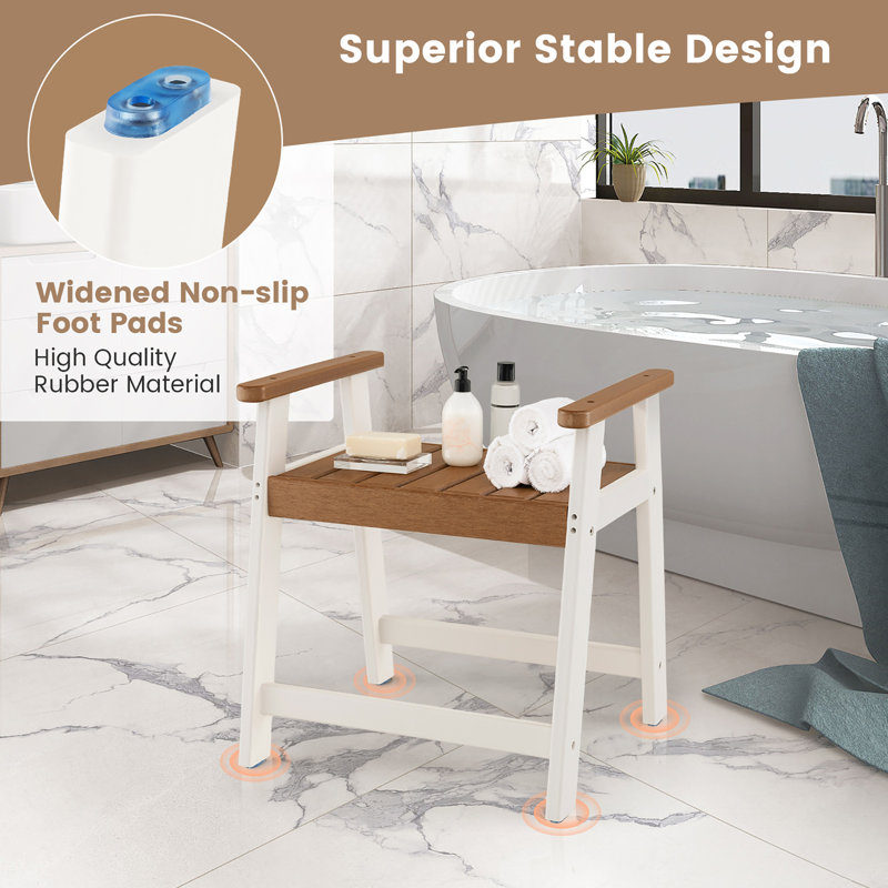 Winston Porter Karrina 23'' W HDPE Shower Bench & Reviews | Wayfair