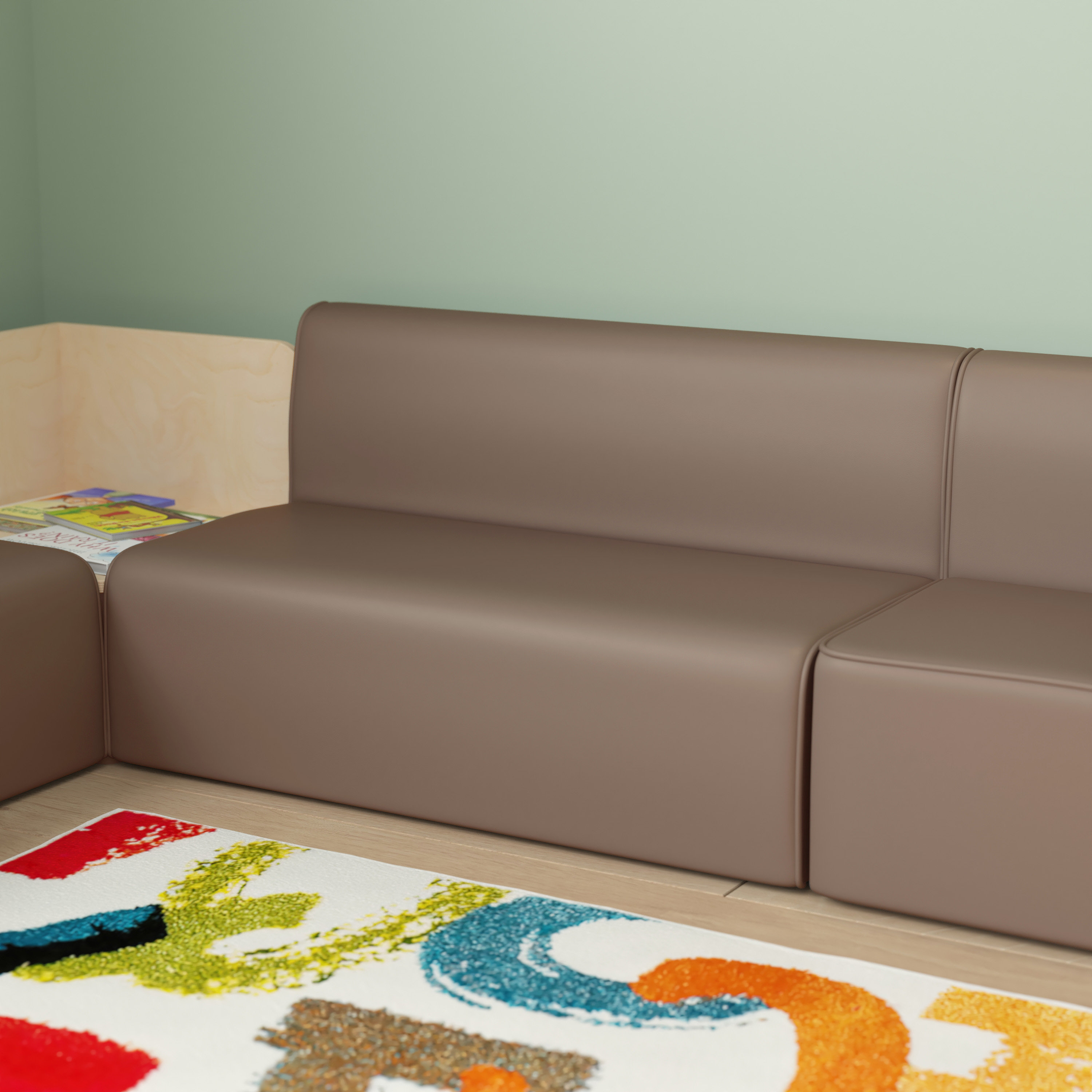 Bright Beginnings Dreamy Day Commercial Grade Armless Modular 2-Seater ...