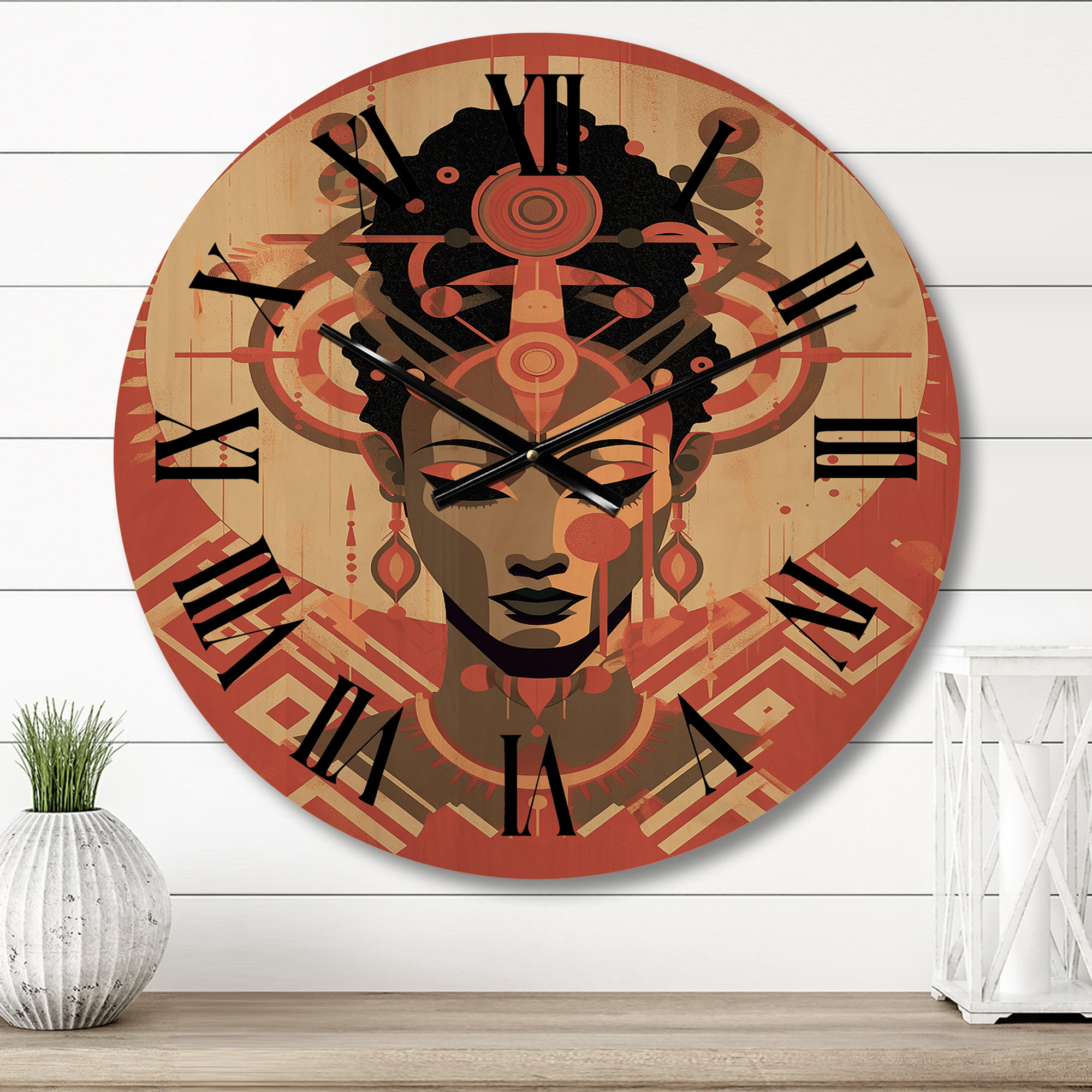 East Urban Home Graphic Retro African Goddess in Earth Tones III ...