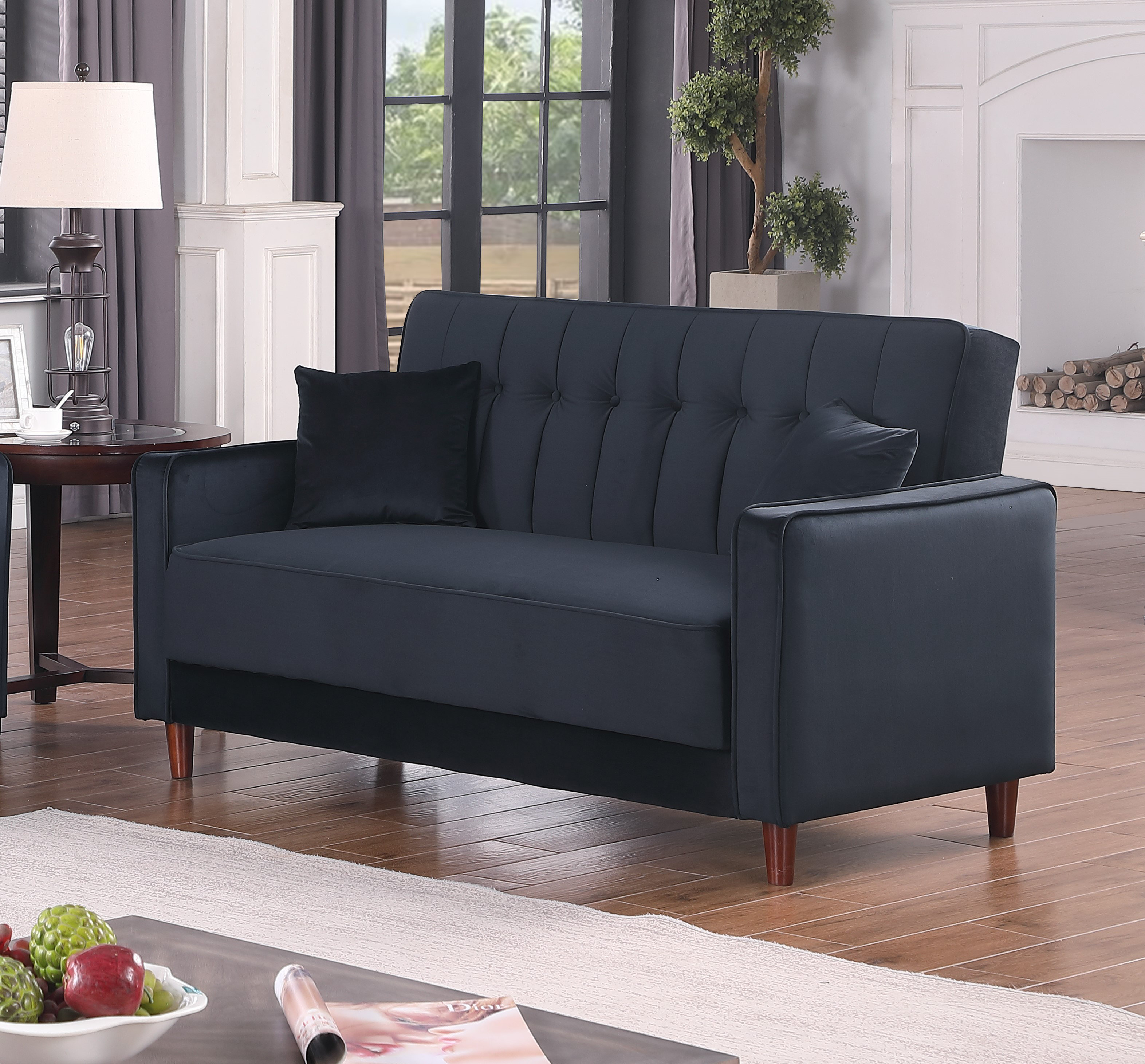 Ebern Designs Norrisa 57.5" Convertible Loveseat - Wayfair Canada