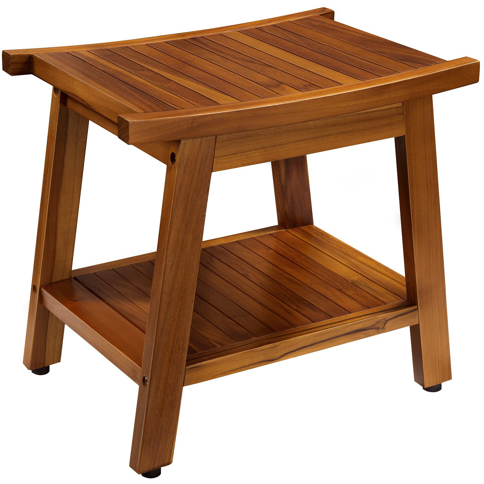 Red Barrel Studio 21 Inch Teak Shower Bench With Storage Shelf And ...