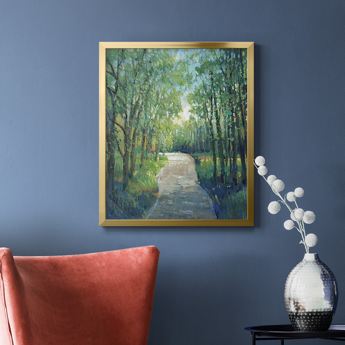 Ophelia & Co. Golden Light Pathways I Premium Framed Canvas - Ready to ...