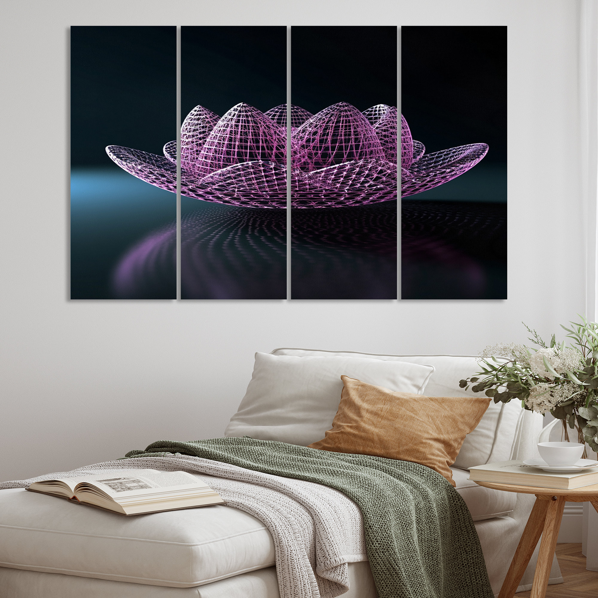 Dakota Fields Futuristic Lotus Matrix I - Lotus Canvas Art Print - 4 ...