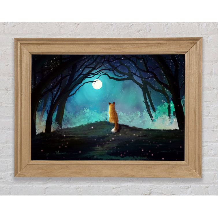 Bright Star Fox Staring At The Moon - Single Picture Frame Art Prints ...