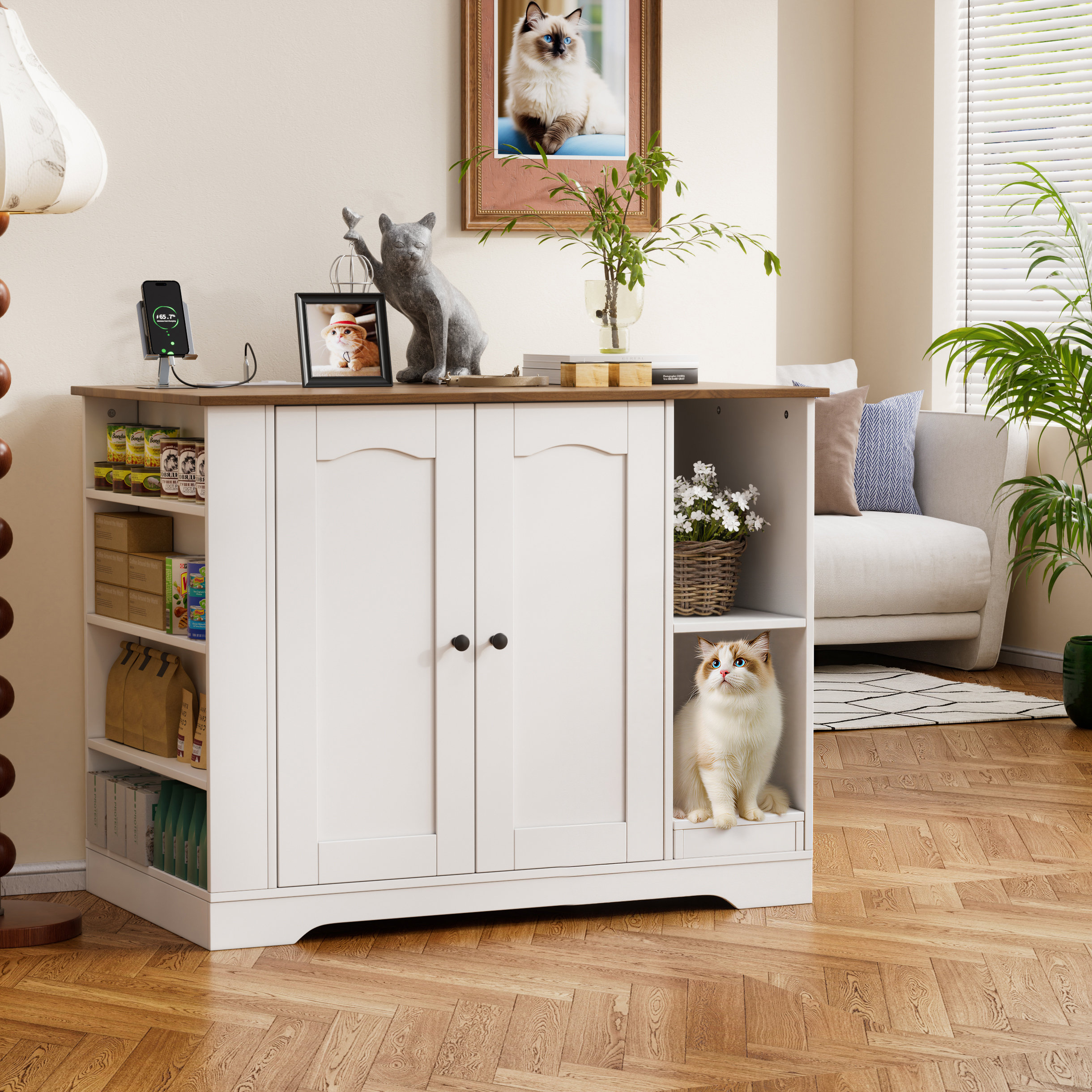 Tucker Murphy Pet™ Hidden Cat Litter Box Enclosure, Indoor Cat ...