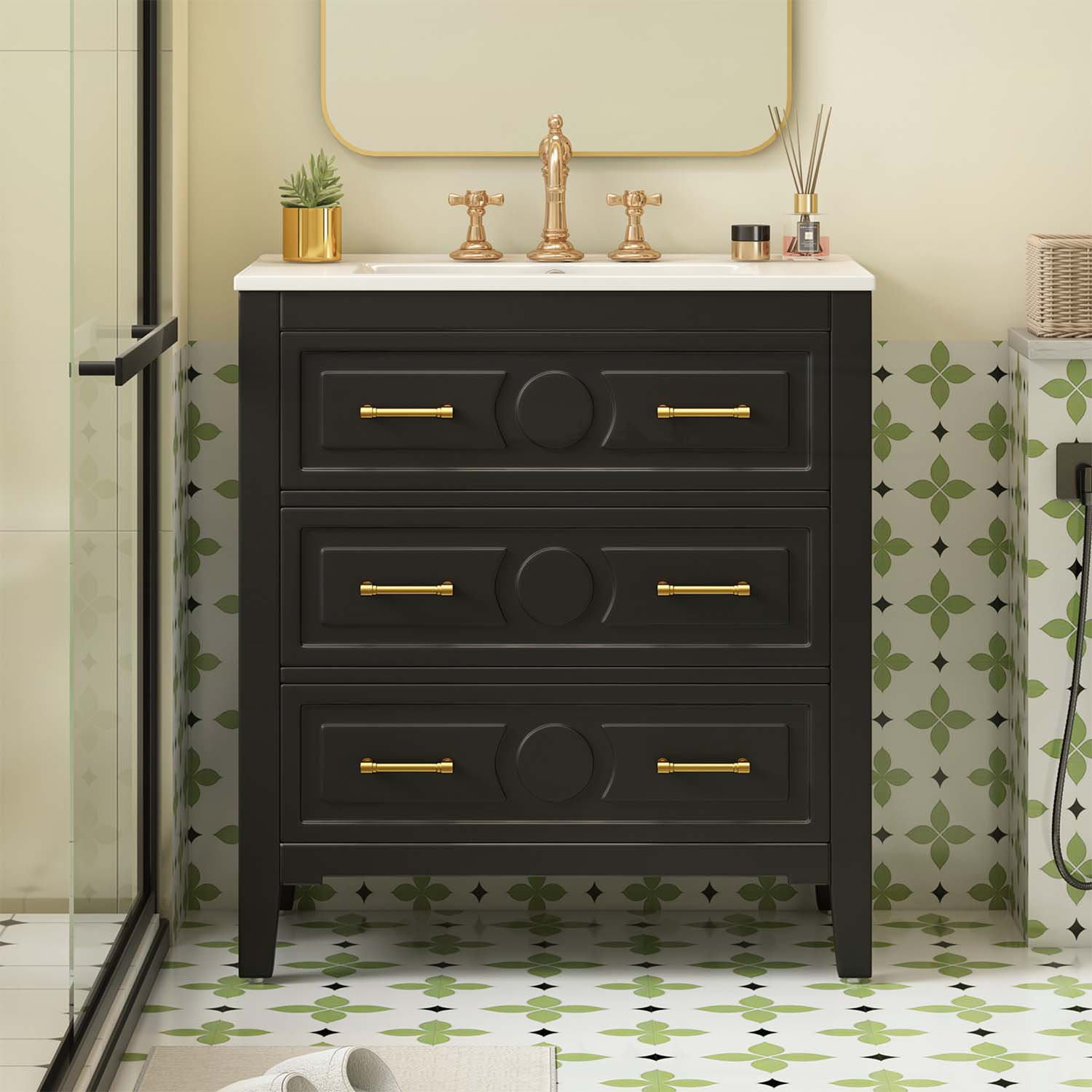 Rosdorf Park Charming Bathroom Vanity with Abundant Storage and Stylish ...
