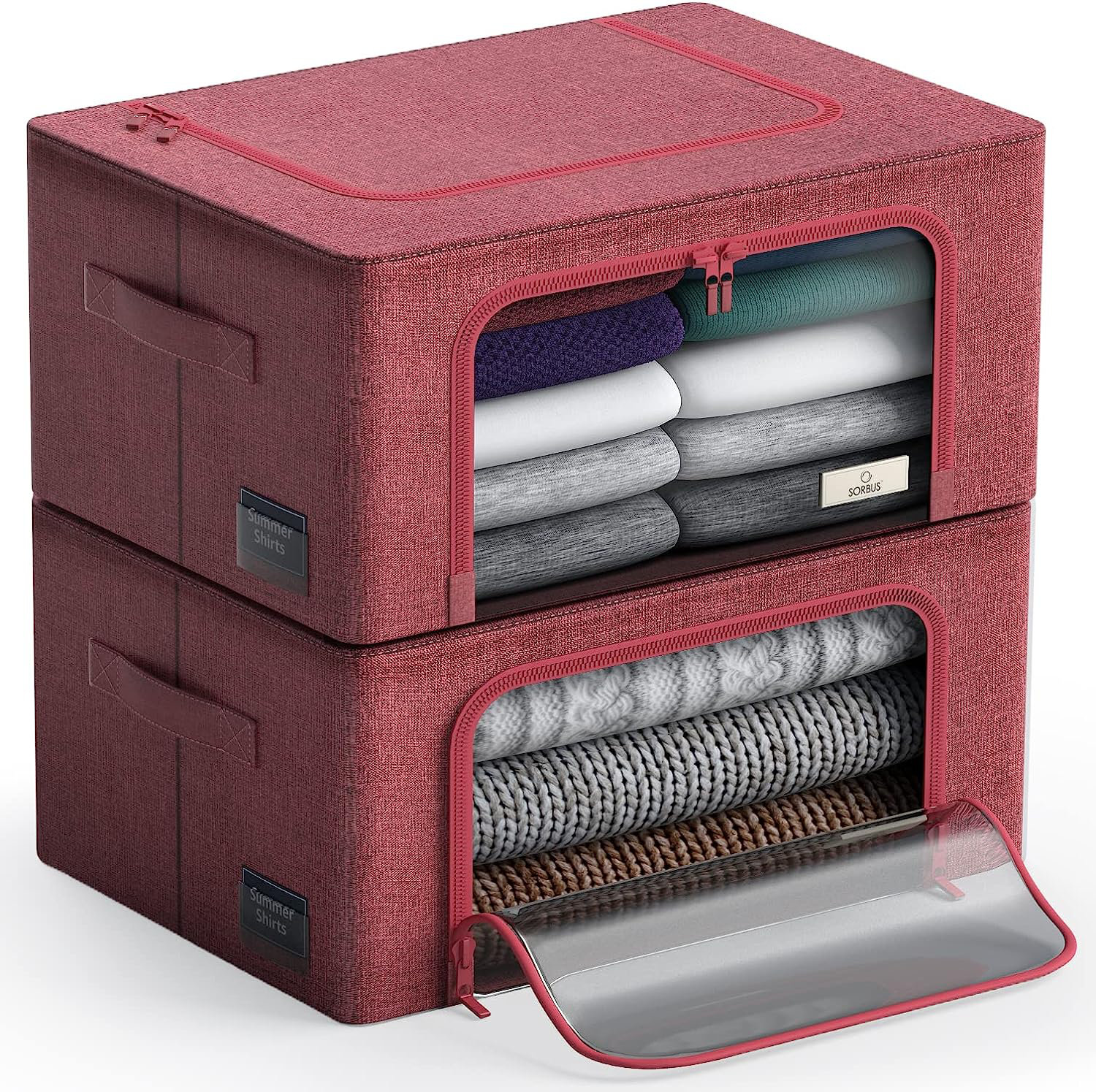 Sorbus Storage Sorbus Small Storage Box Foldable with Window & Handles ...