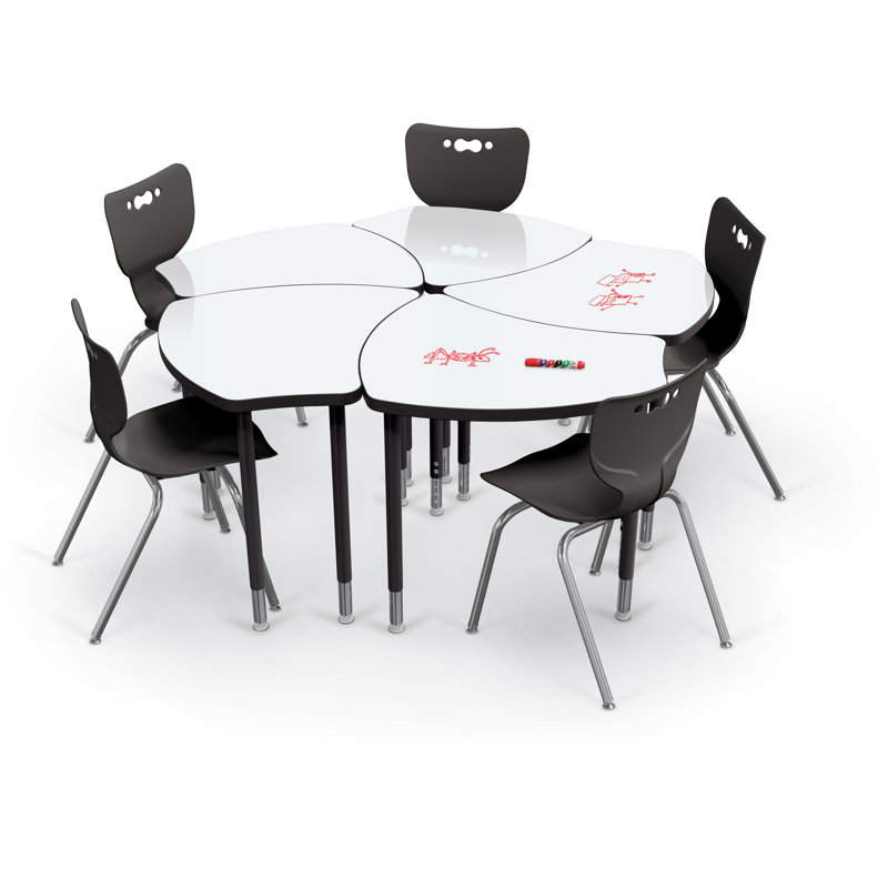 MooreCo Hierarchy Shapes HPL Whiteboard Collaborative Desk | Wayfair