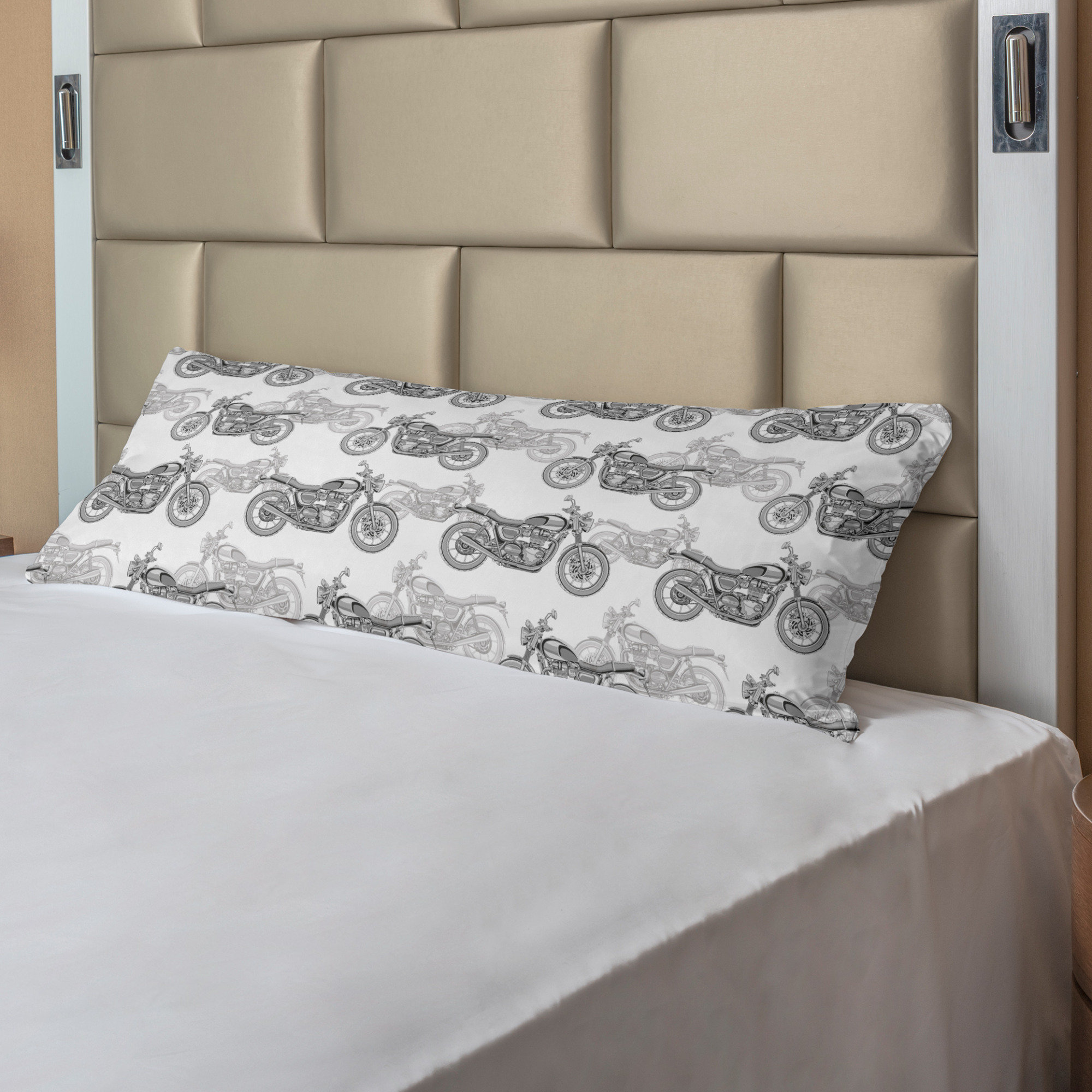 Ambesonne Motorcycle Body Pillow Case Cover With Zipper, Realistic ...