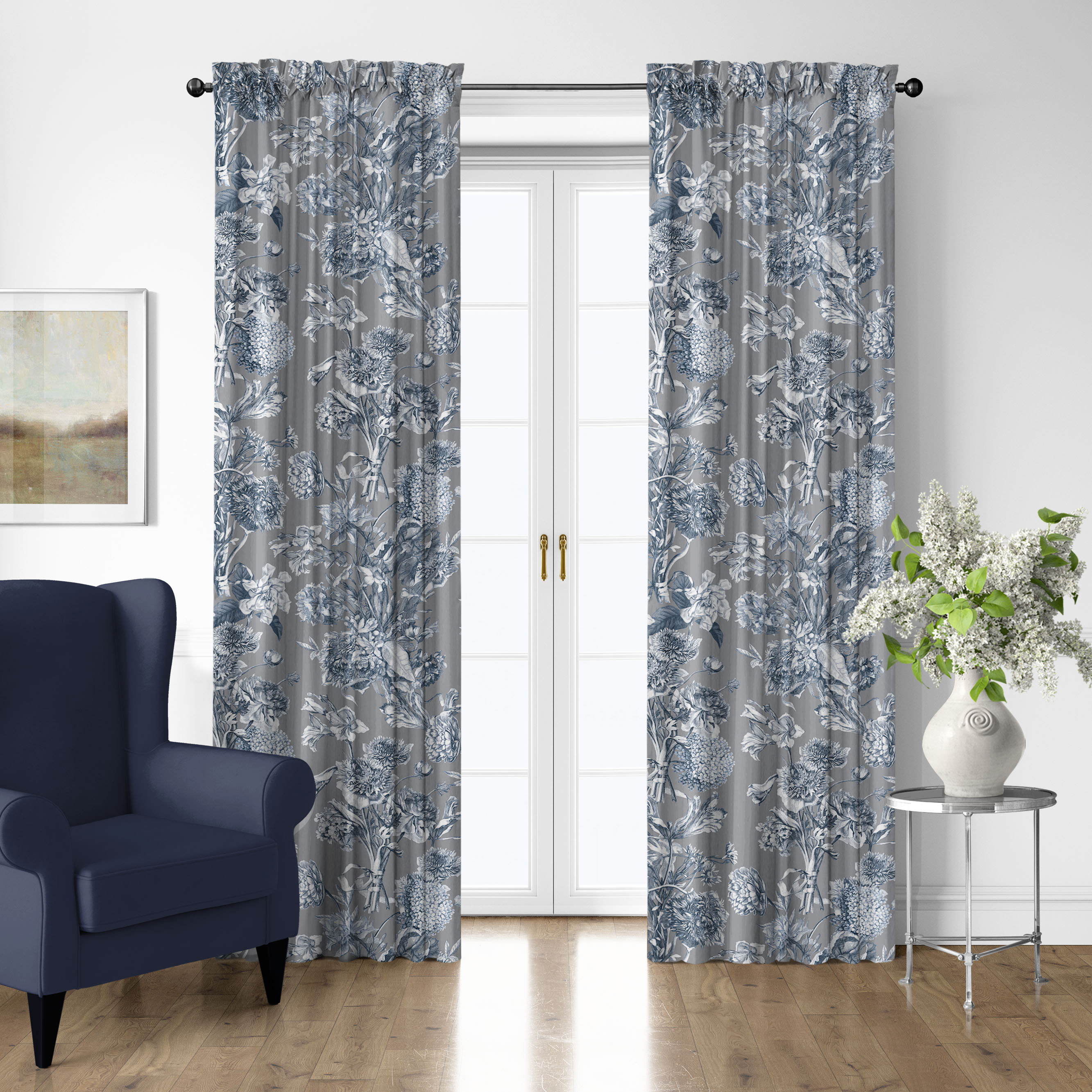 6ix Tailors Fine Linens Alexandria Shadow Cotton Rod Pocket Drapery ...