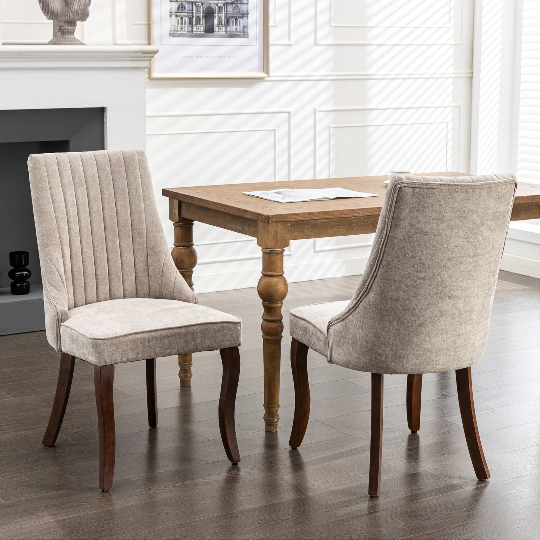 Lark Manor™ 2pcs Comfy Dining Chairs, Rayon Cloth Material, High For ...
