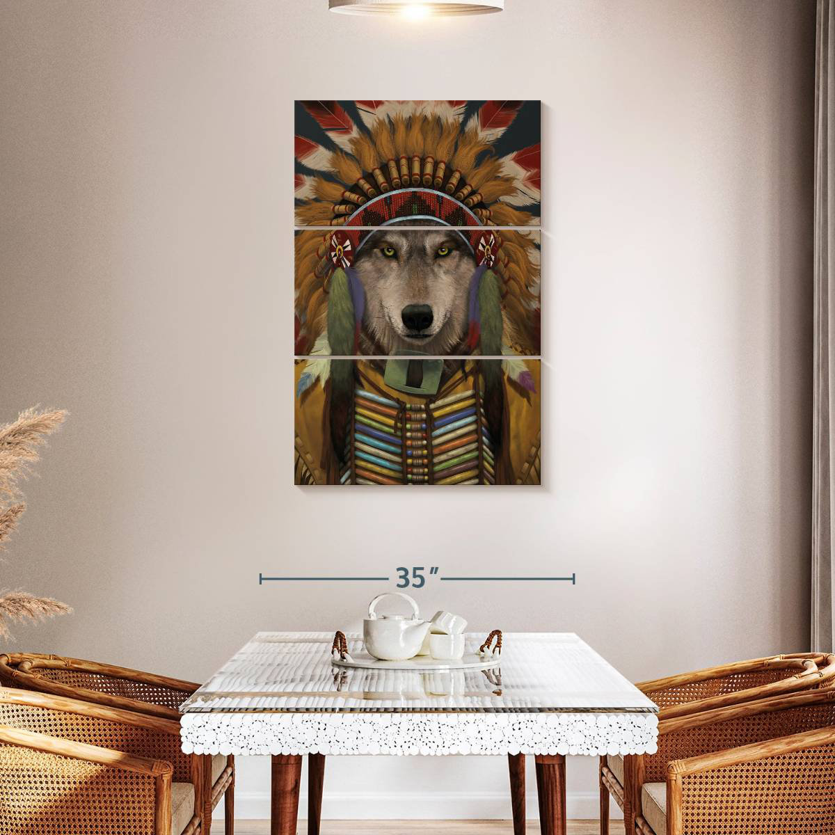 Ebern Designs Brampt Wolf Spirit Chief | Wayfair