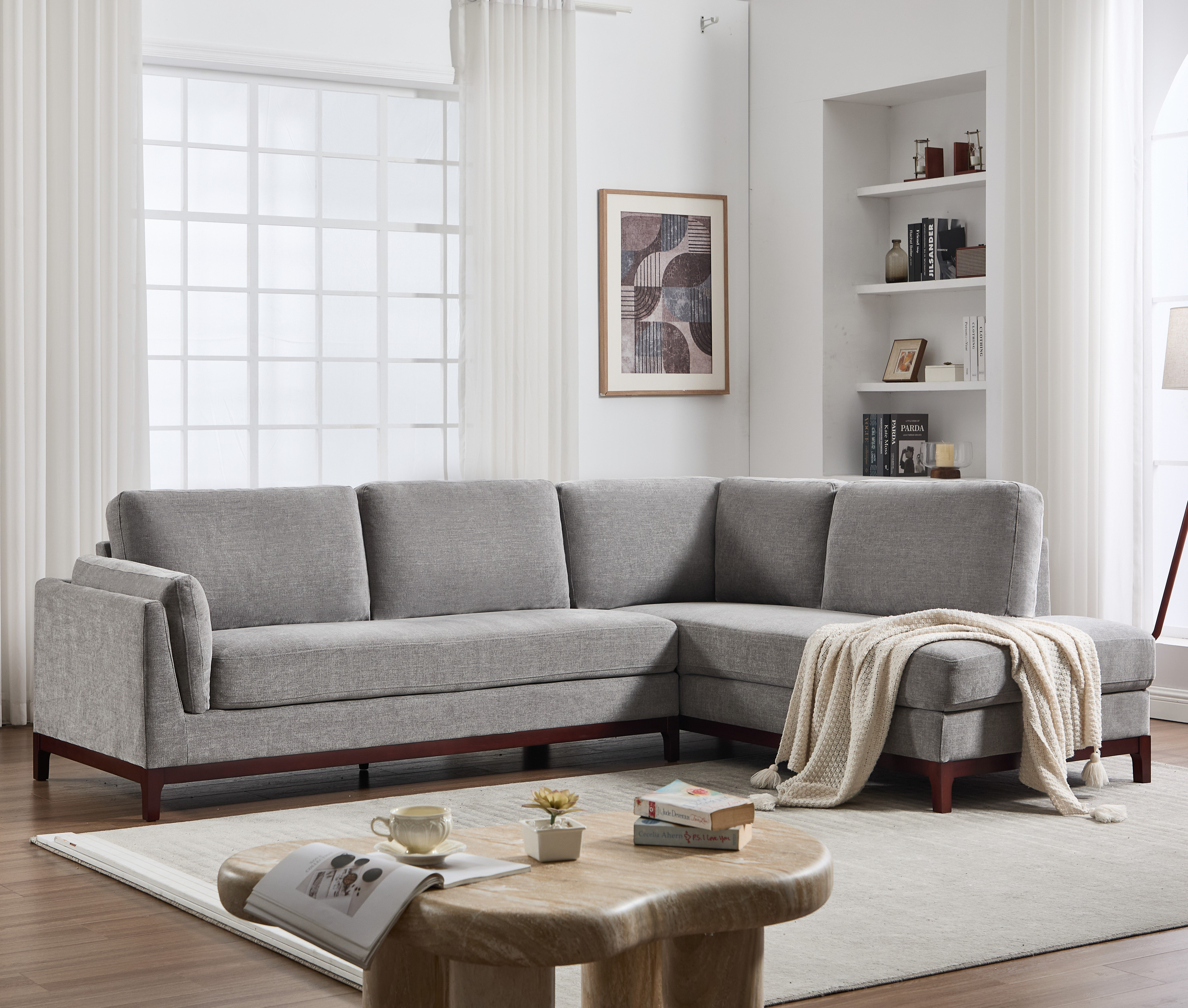 Ebern Designs Bridgeview 109.8" Wide Chenille Fabric Cushion Back ...