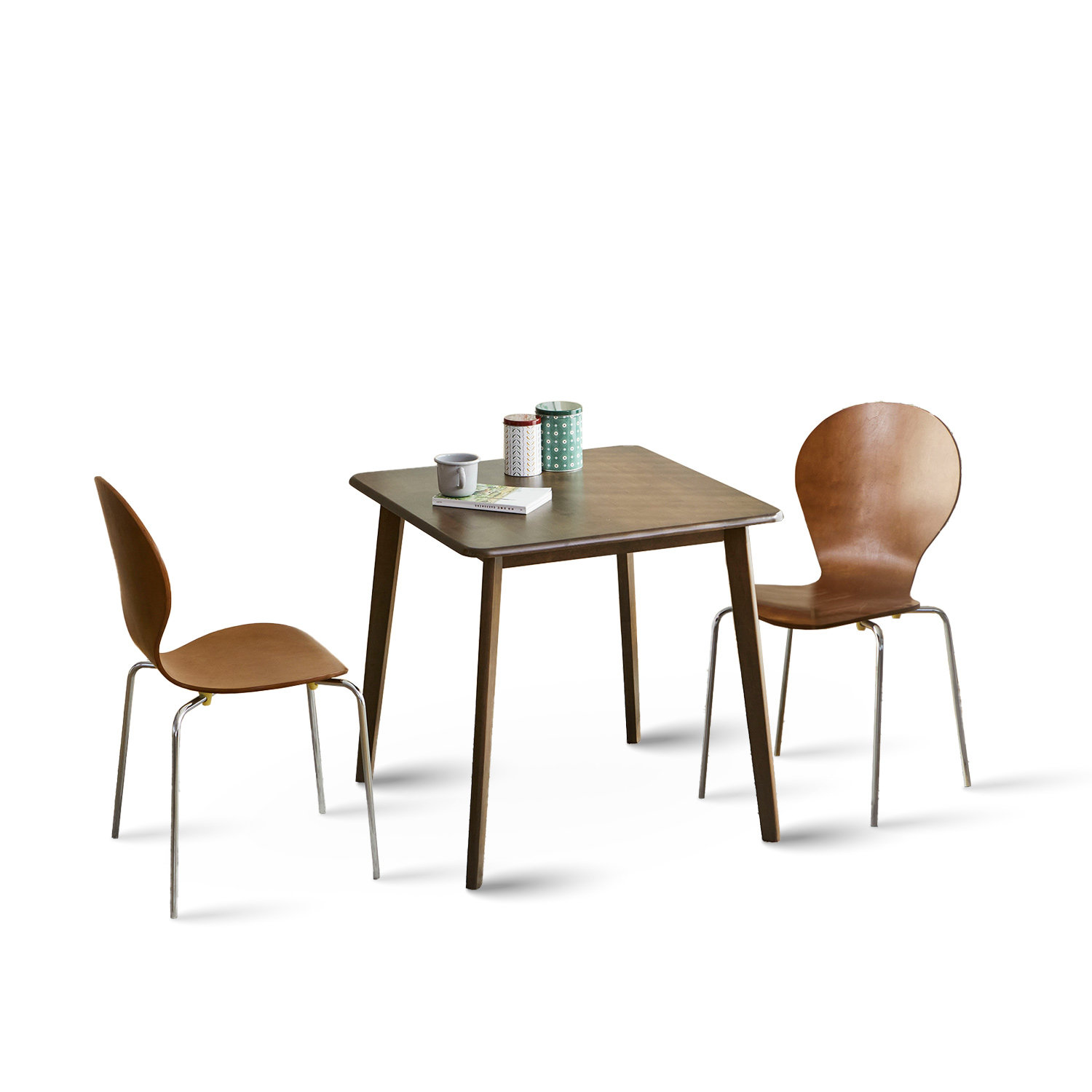 George Oliver Rowley 2 - Person Rubberwood Solid Wood Dining Set ...