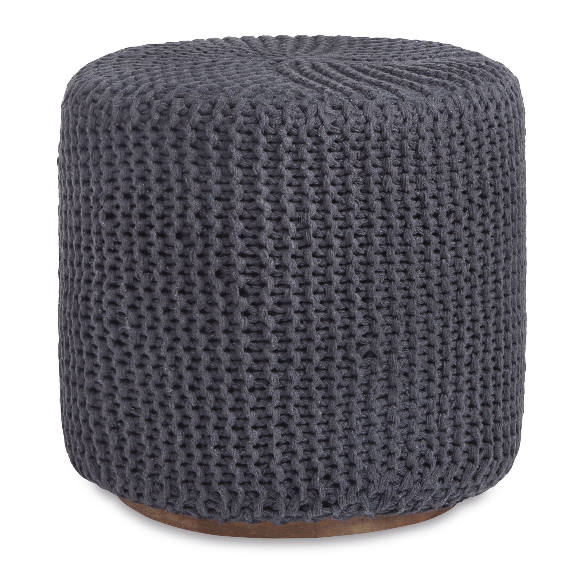 Latitude Run® 16" Cotton Blend And Round Pouf Ottoman | Wayfair