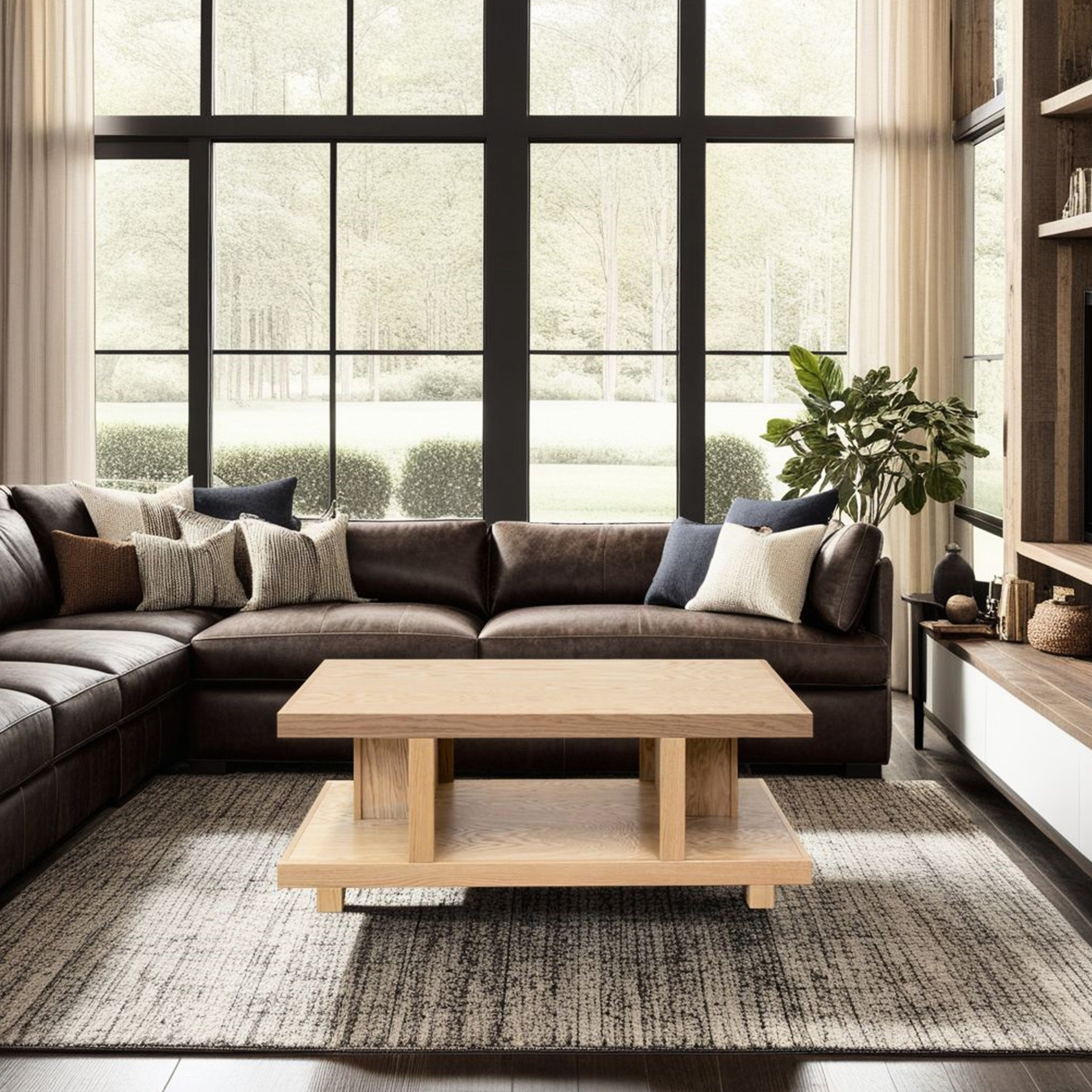 Corrigan Studio 49" Coffee Table With Natural Finish - Oak Solids And ...