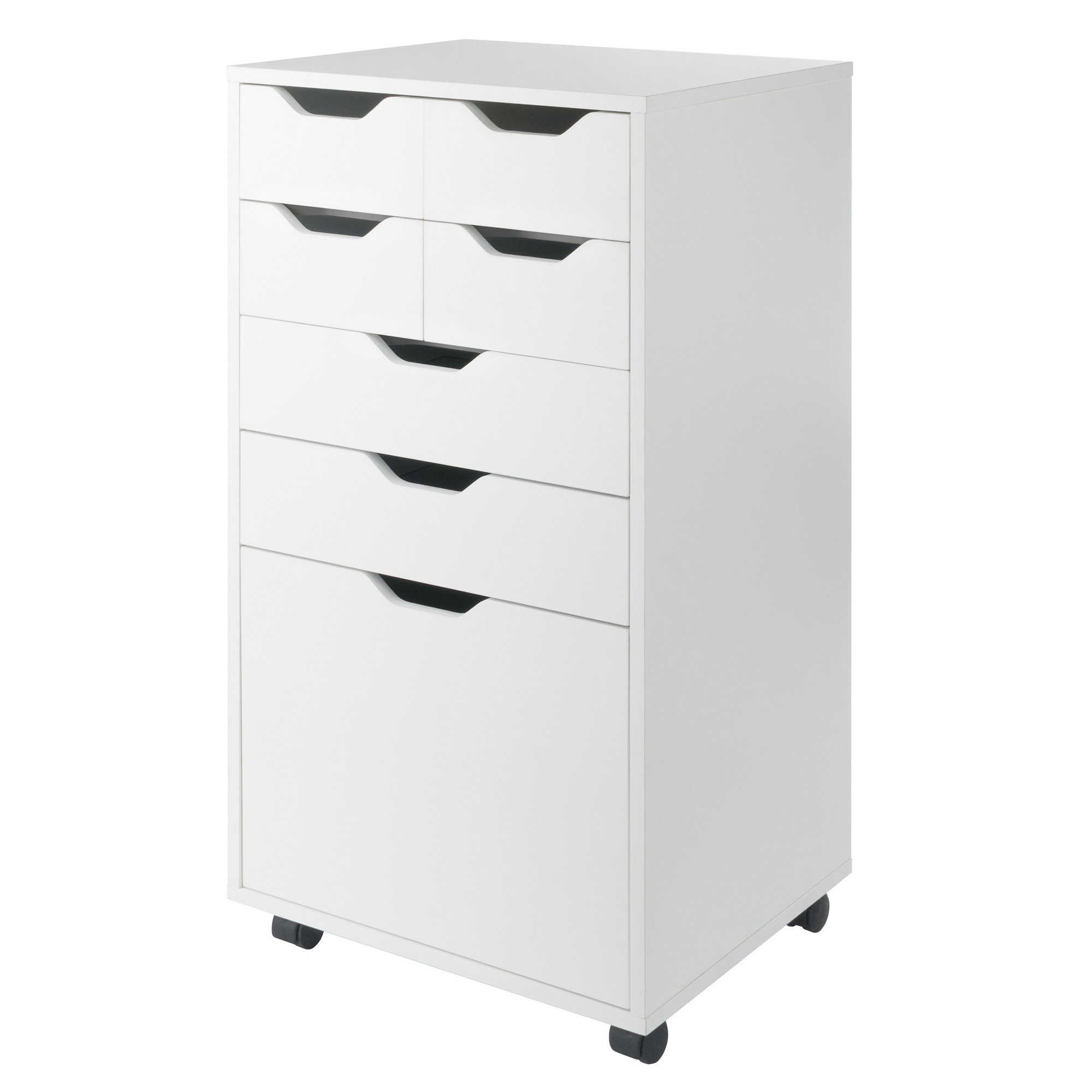Winsome Halifax Bins & Drawers Multi-storage Tall Mobile Cabinet ...