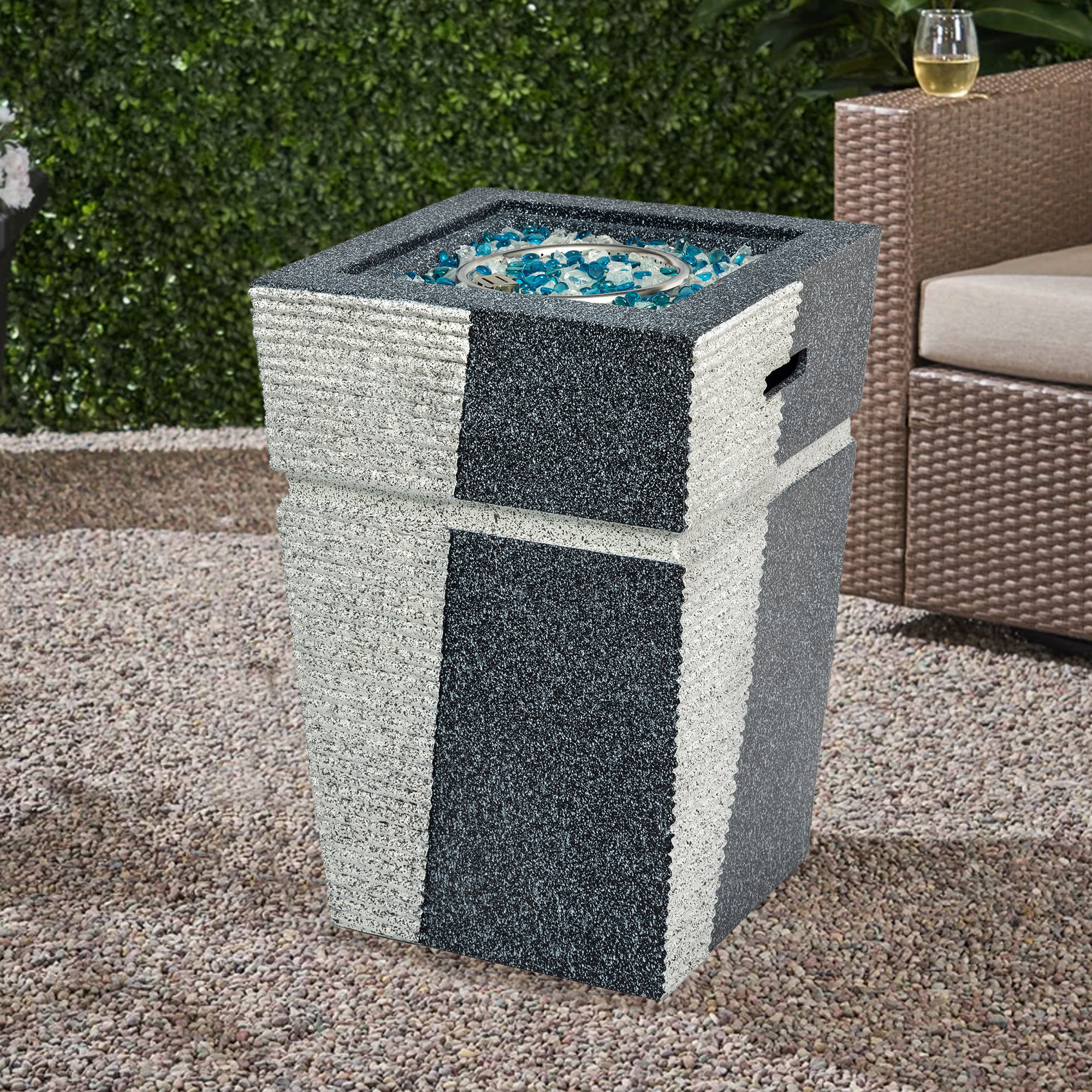 Wrought Studio Berneta 29'' H x 20'' W Concrete Propane Outdoor Fire ...