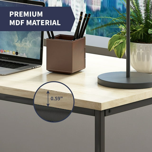 17 Stories Dwright L-Shaped Solid Wood Top Computer Desk | Wayfair