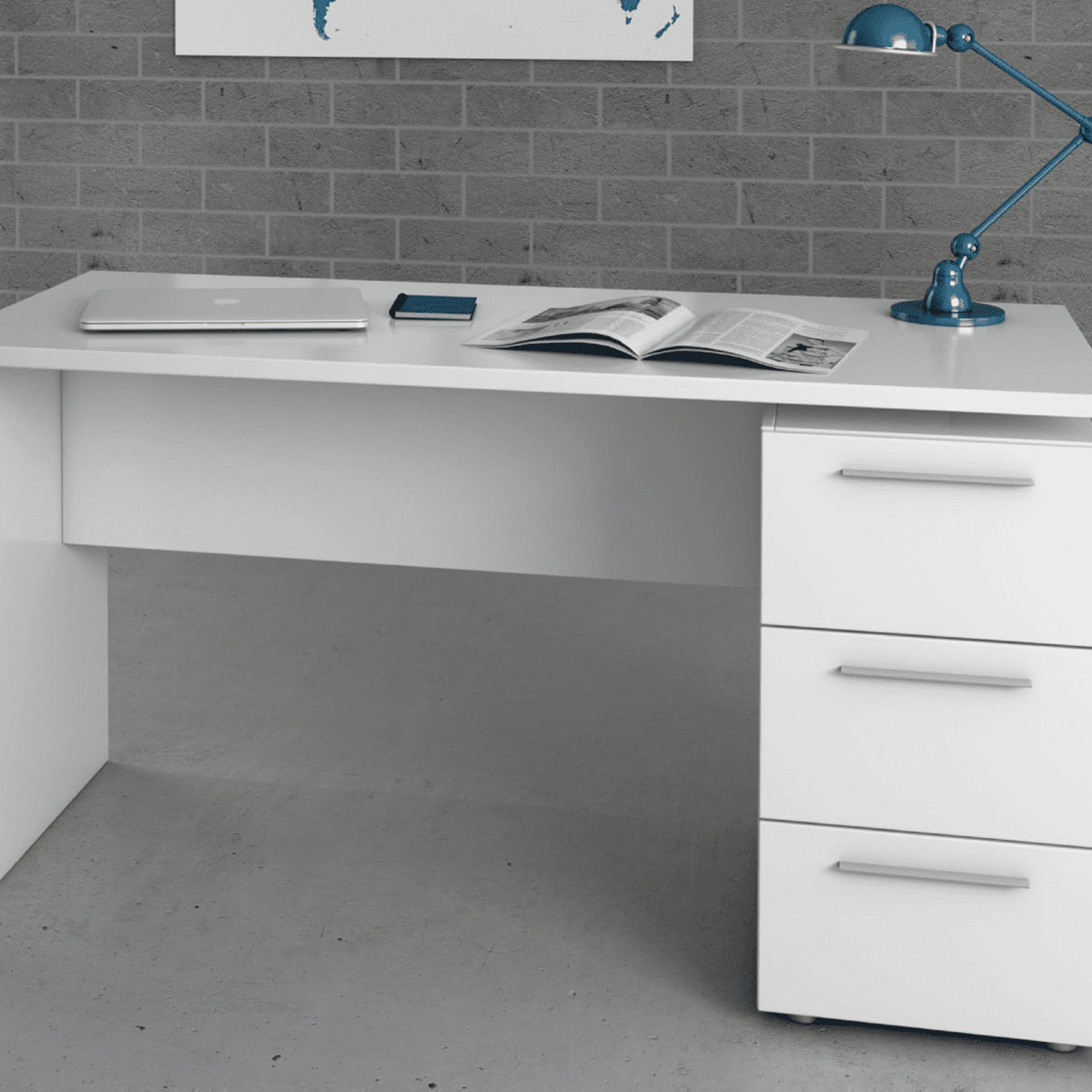 Isabelle & Max Amur Artic White Computer Office Desk Table - 2614 ...