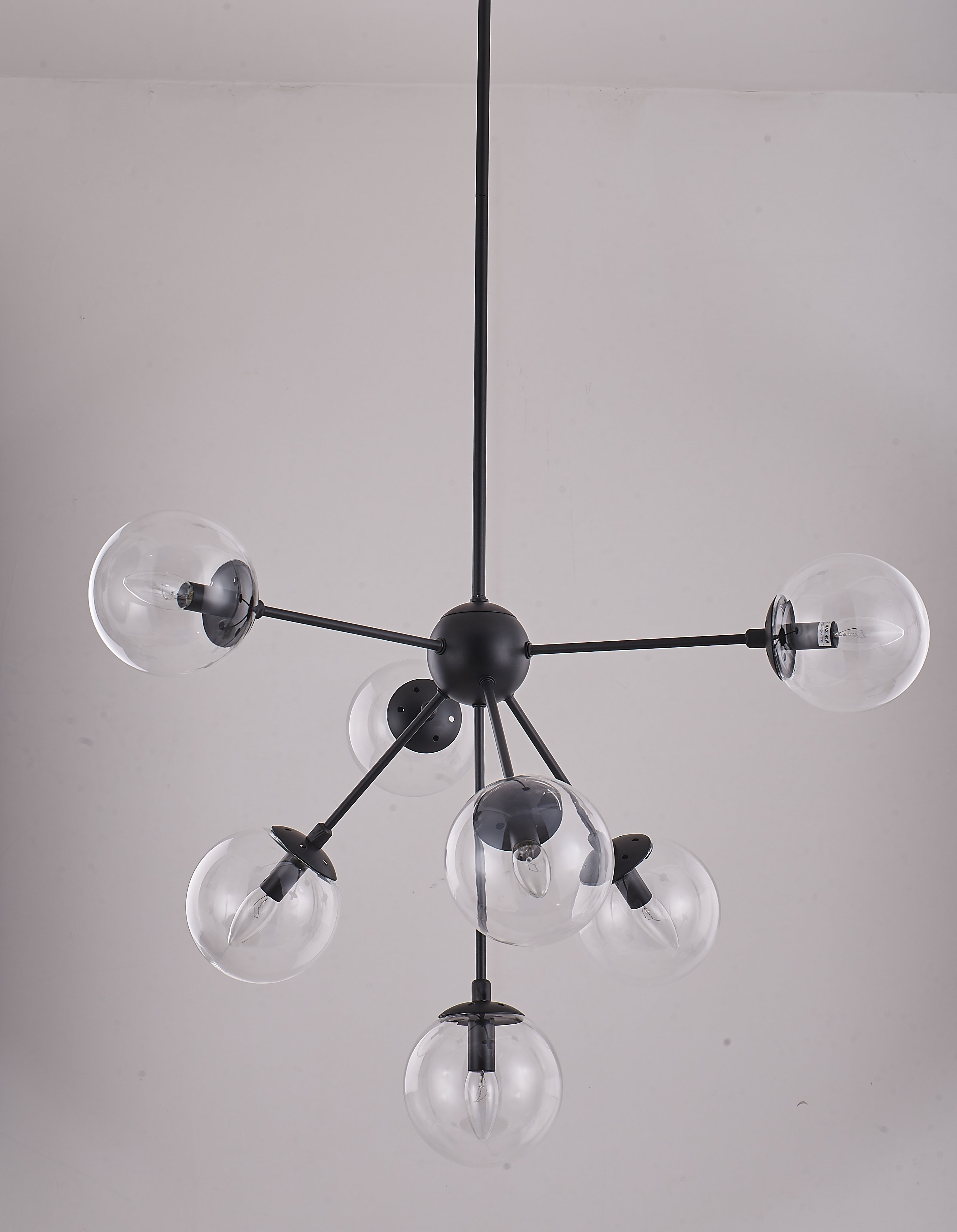 Corrigan Studio® Cofer 6-Light Black Sputnik Chandelier with Glass ...