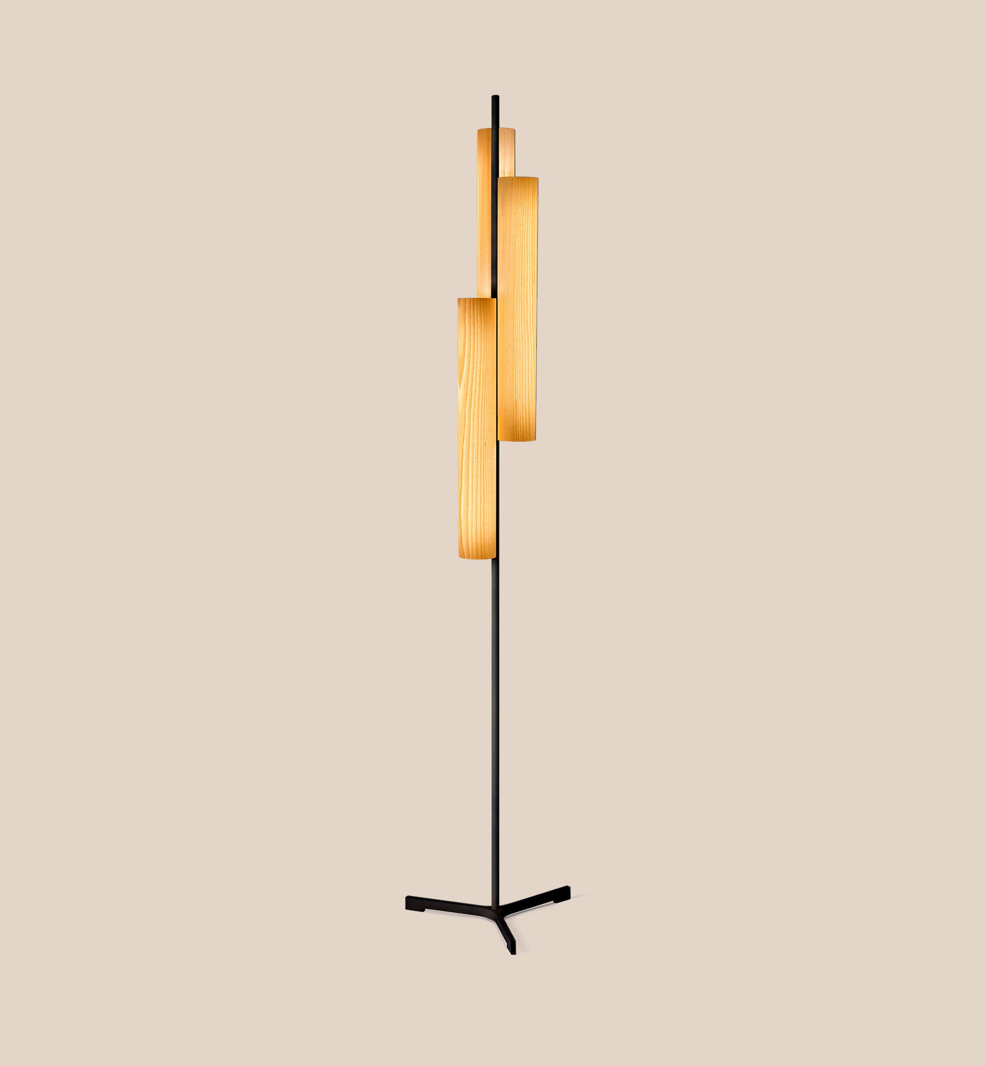LZF Black Note Triplet Dimmable LED Rounded Tube Floor Lamp | Perigold