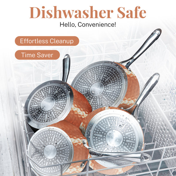 Gotham Steel Hammered Copper 15 Piece Nonstick Cookware Set With ...