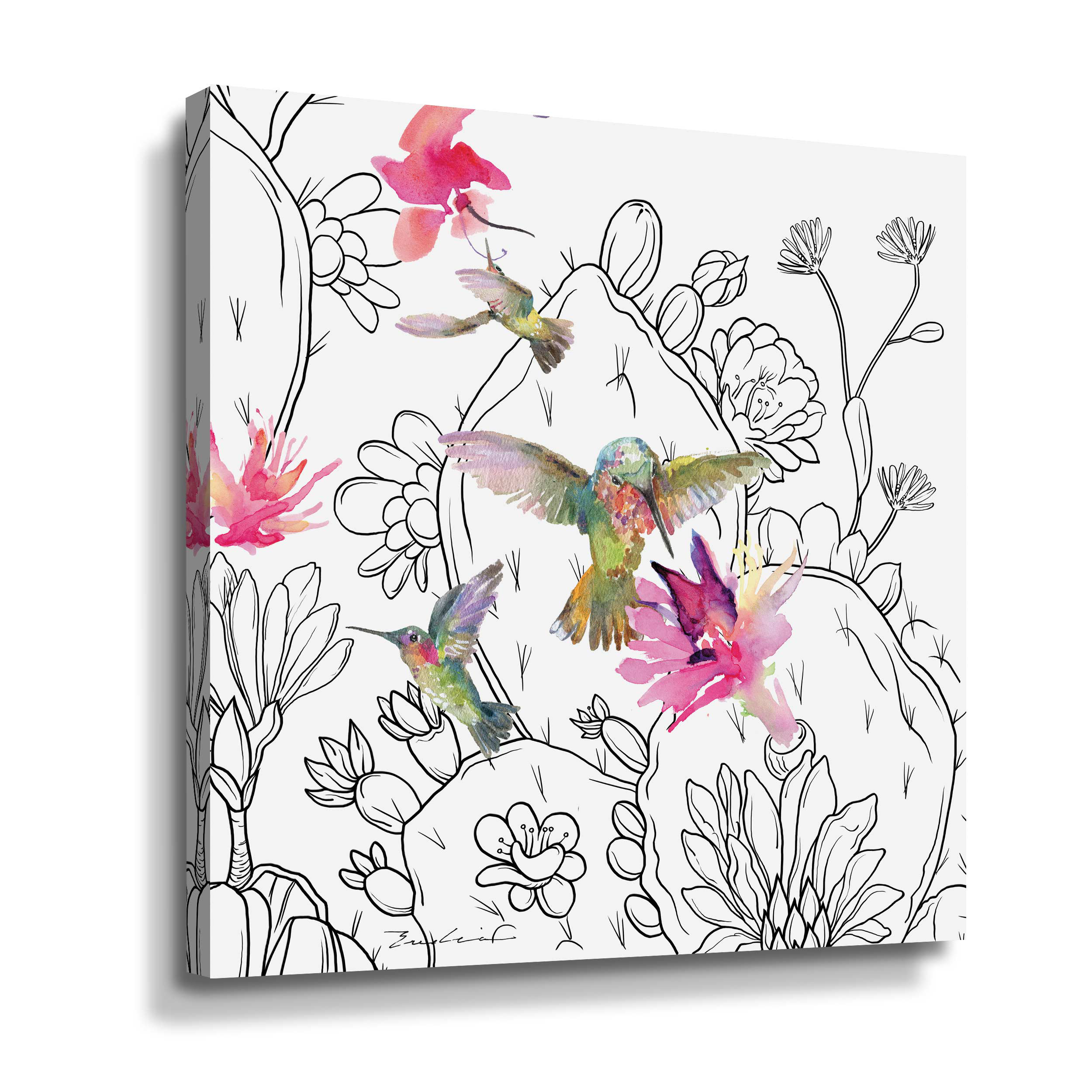 Bay Isle Home™ Desert Hummingbirds II - Painting | Wayfair