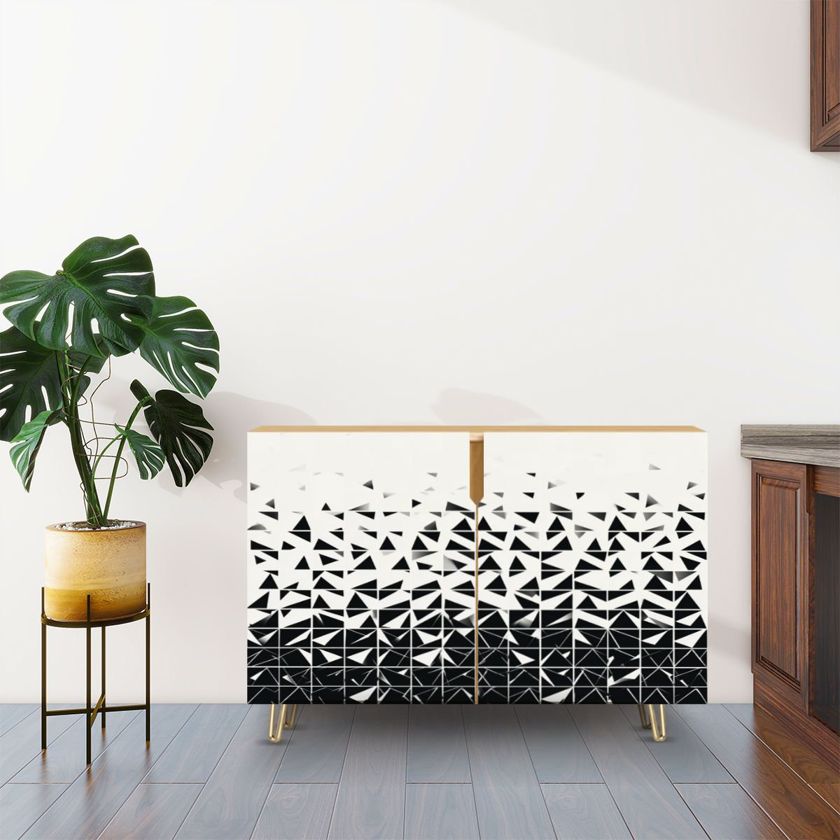 George Oliver Sideboard Buffet Cabinet with Storage abstracet geometric ...