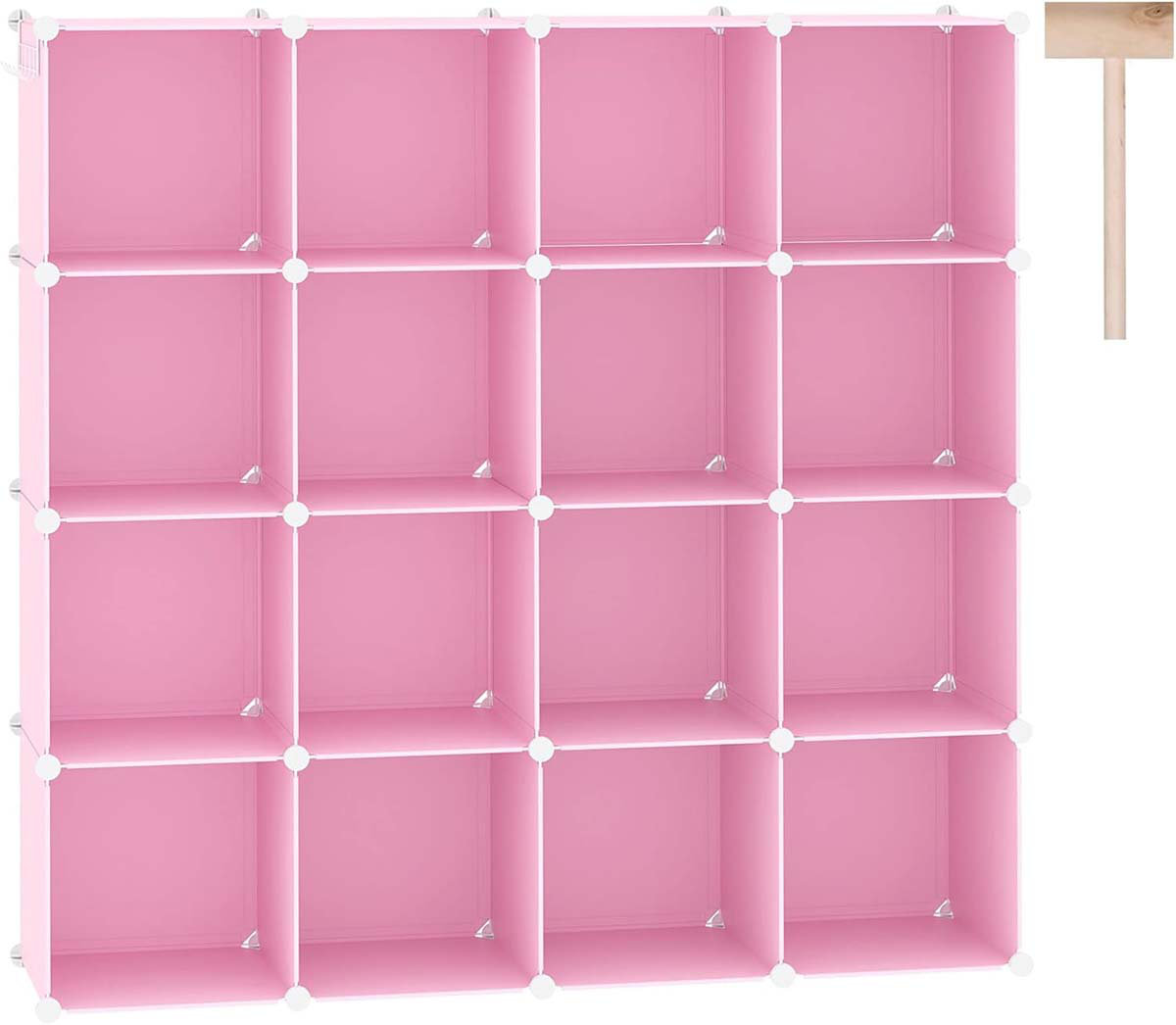 Ivy Bronx Cube Storage Organizer, 16-Cube Shelves Units, Plastic ...