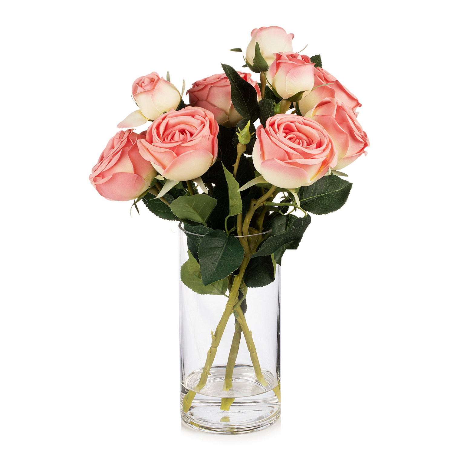 Primrue Silk Rose Arrangement in Vase | Wayfair
