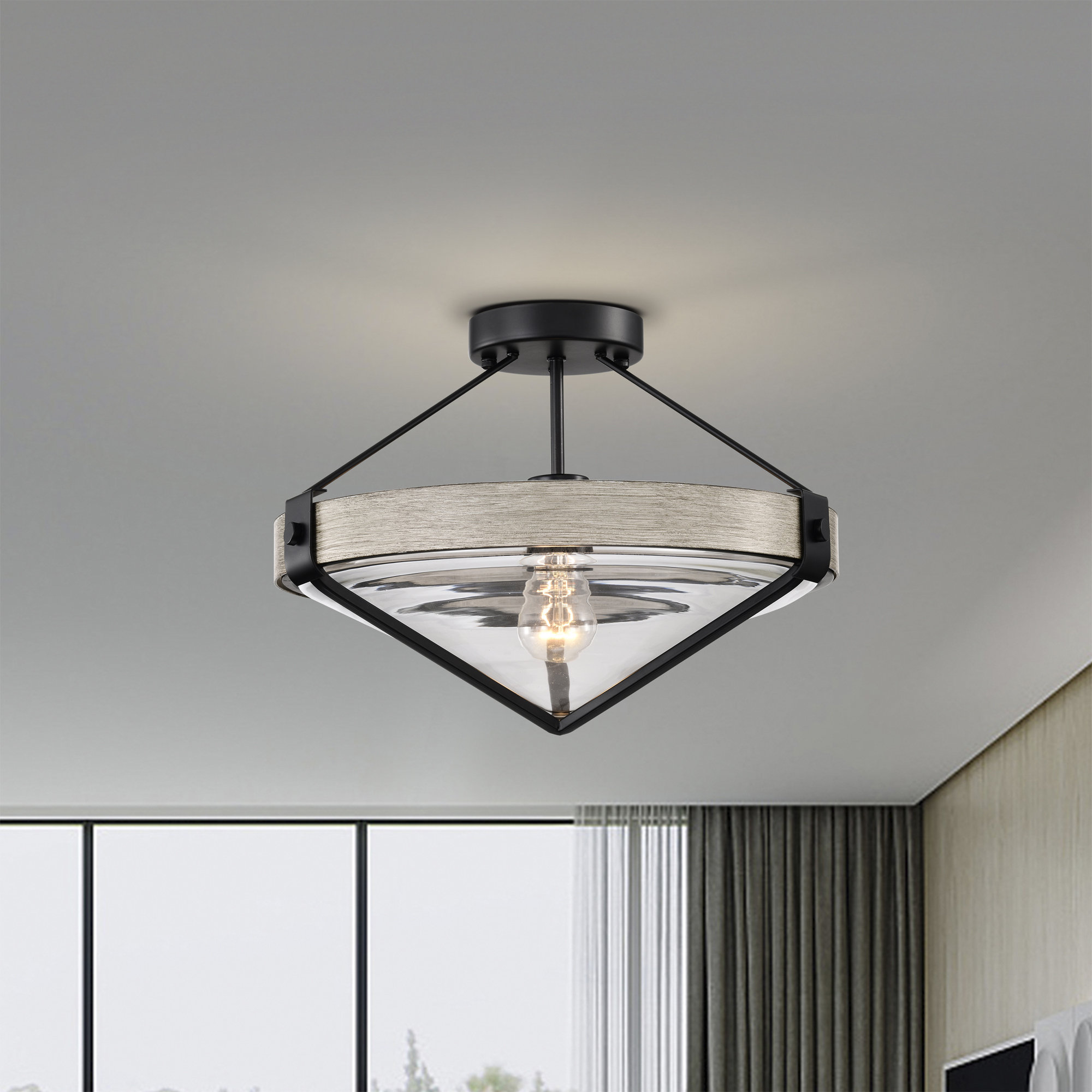 Gracie Oaks Pantalea Glass LED Semi Flush Mount - Wayfair Canada