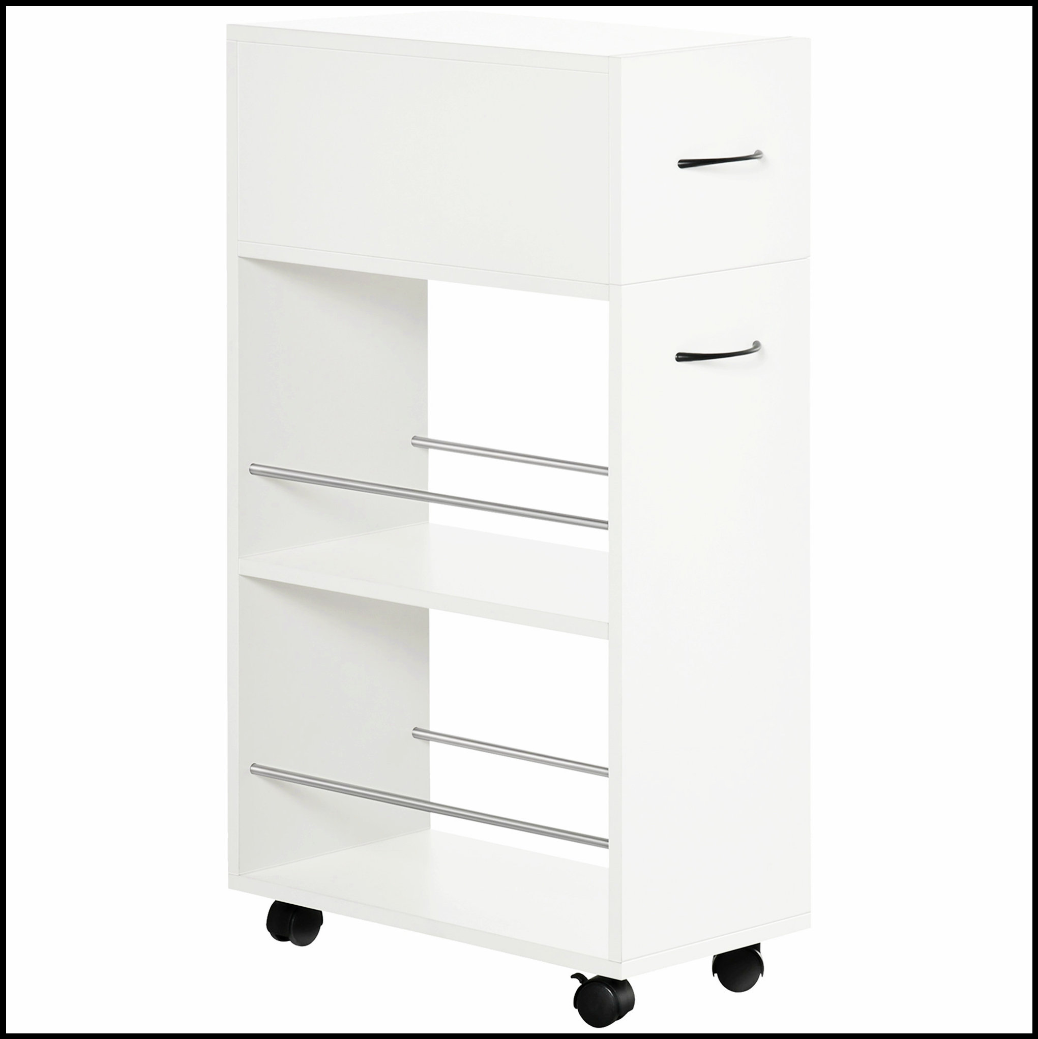 Latitude Run® 3-Tier Slim Storage Cart, Rolling Narrow Kitchen And ...