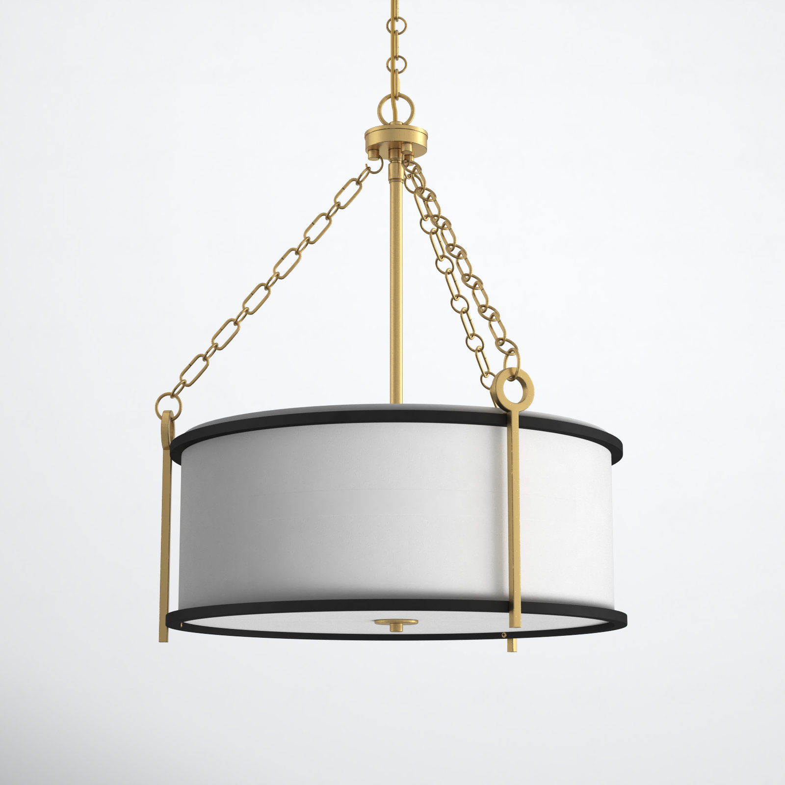Birch Lane™ Joplin 3-Light Pendant In Matte Black With True Gold ...