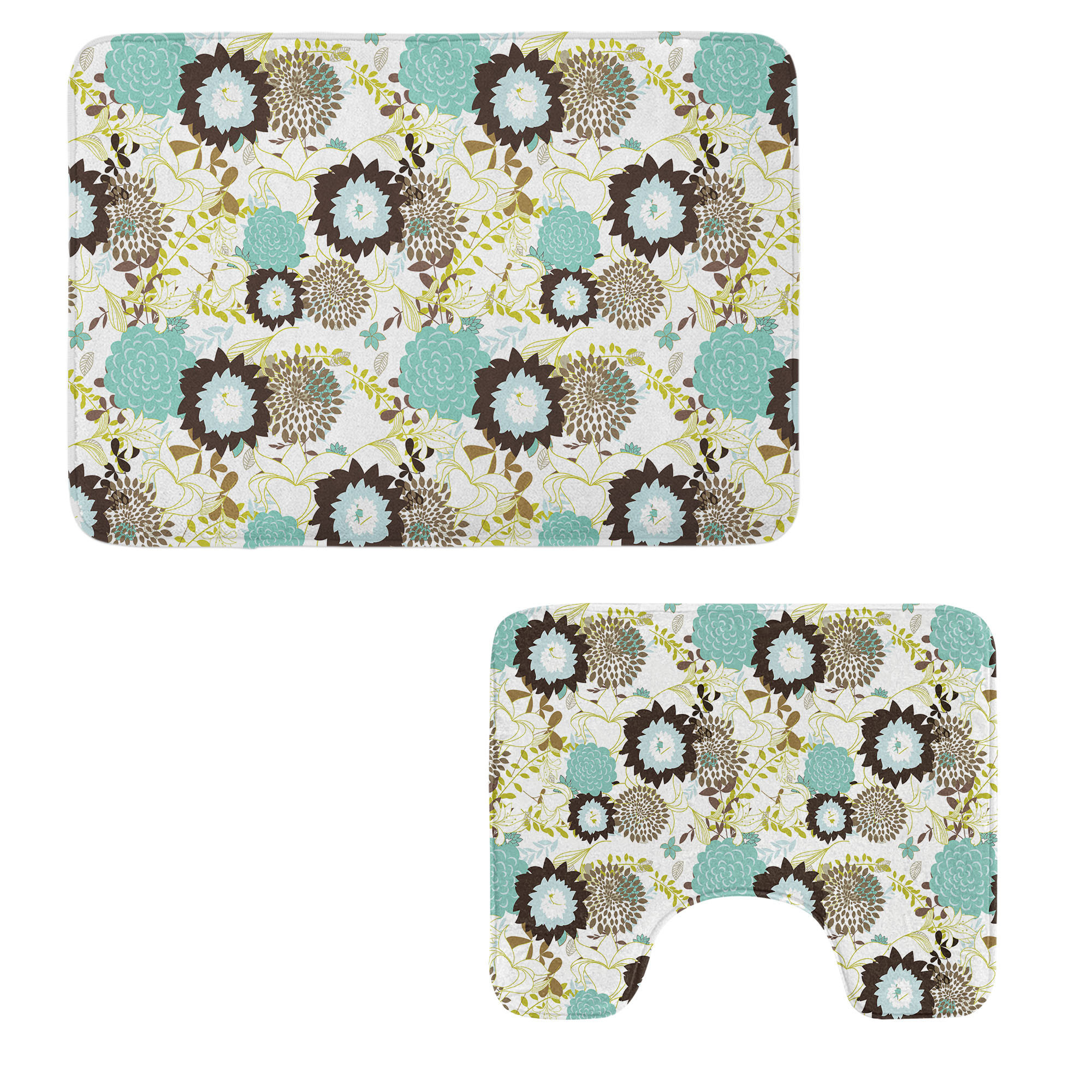 Winston Porter Vintage Bathroom Rug Set 2 Pieces Rectangle & Contour ...