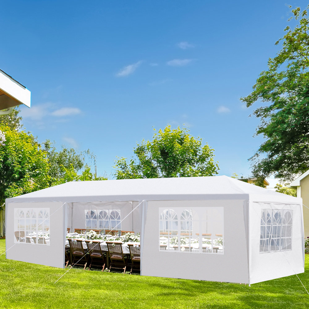 Outopee 10 Ft. X 30 Ft. White Water-Proof Party Tent With 7 Removable ...