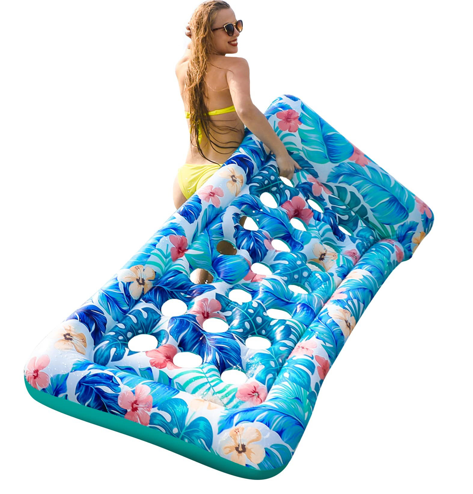 INVOTOT Inflatable Pool Float With Headrest, Ultra-Comfort Cooling Raft ...