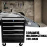 17 Stories 5 Drawer Tool Cabinet With Lock & 4 Wheels For Garage ...