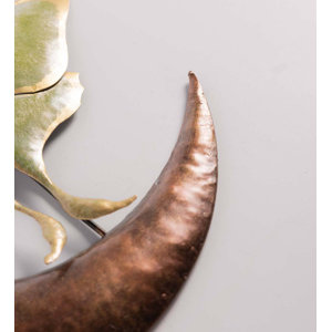 August Grove® Handcrafted Metal Luna Moths and Crescent Moon Wall Décor ...
