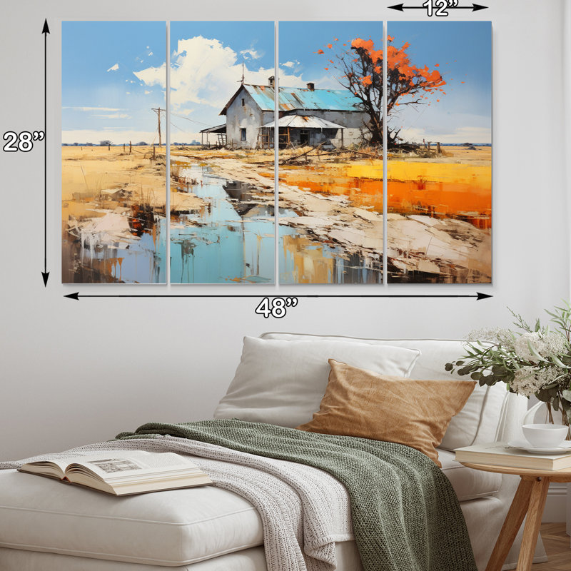 August Grove® Farmhouse Farmstead Abstraction III - Farm Metal Wall Art ...