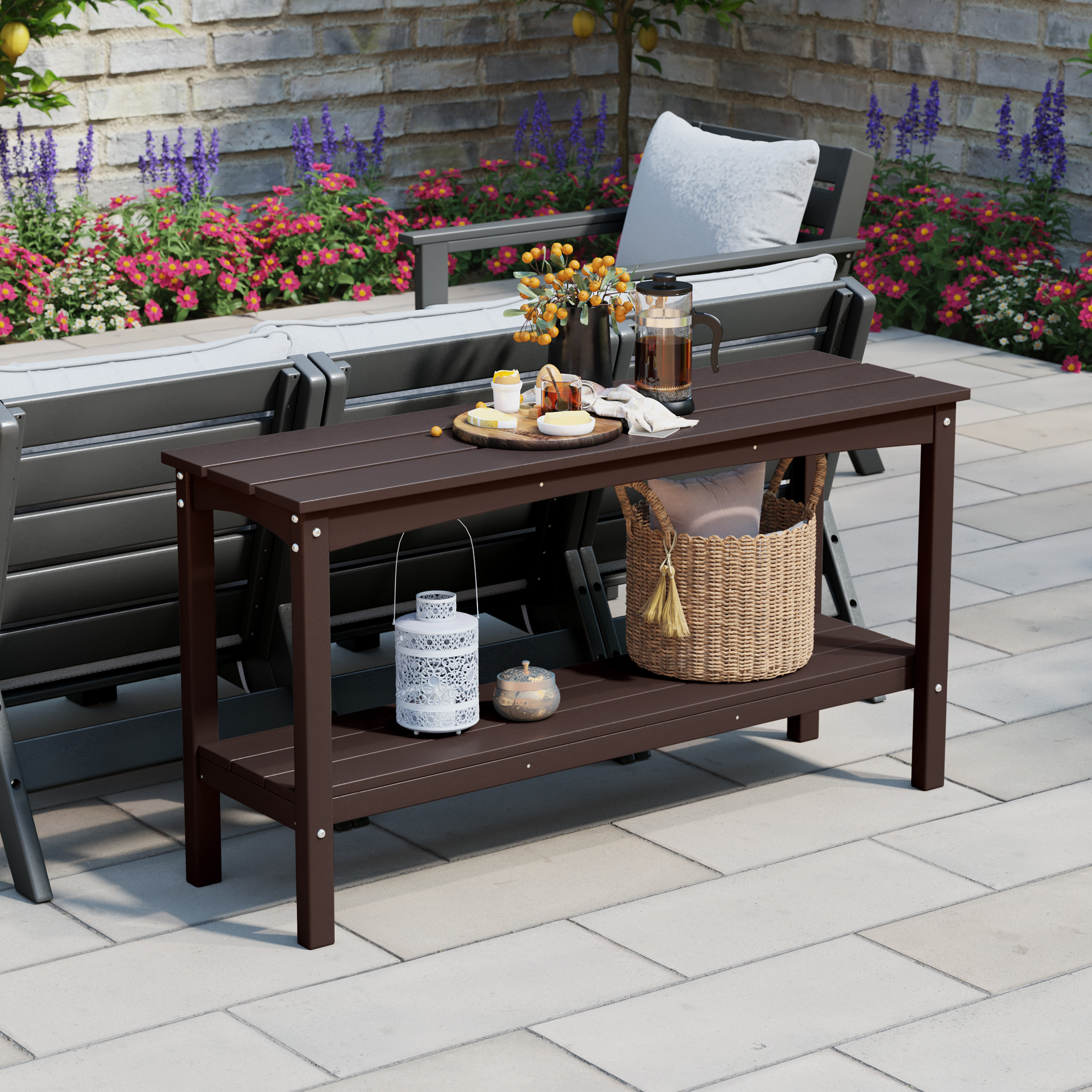 Lark Manor™ Armentha Rectangular 16.65'' L x 55'' W Outdoor Buffet ...