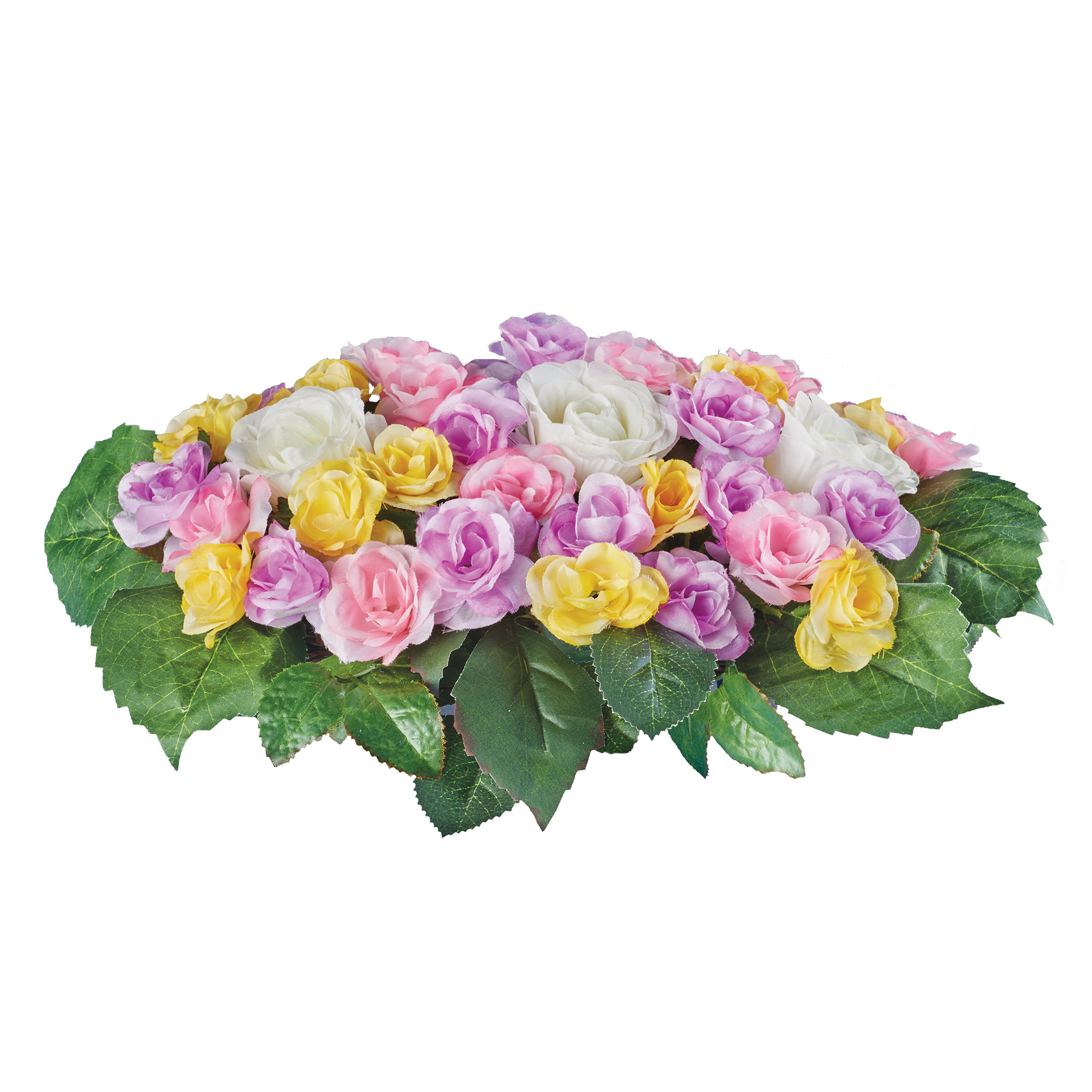 Fleur De Lis Living Colourful Artificial Rose Bush Memorial Stake ...