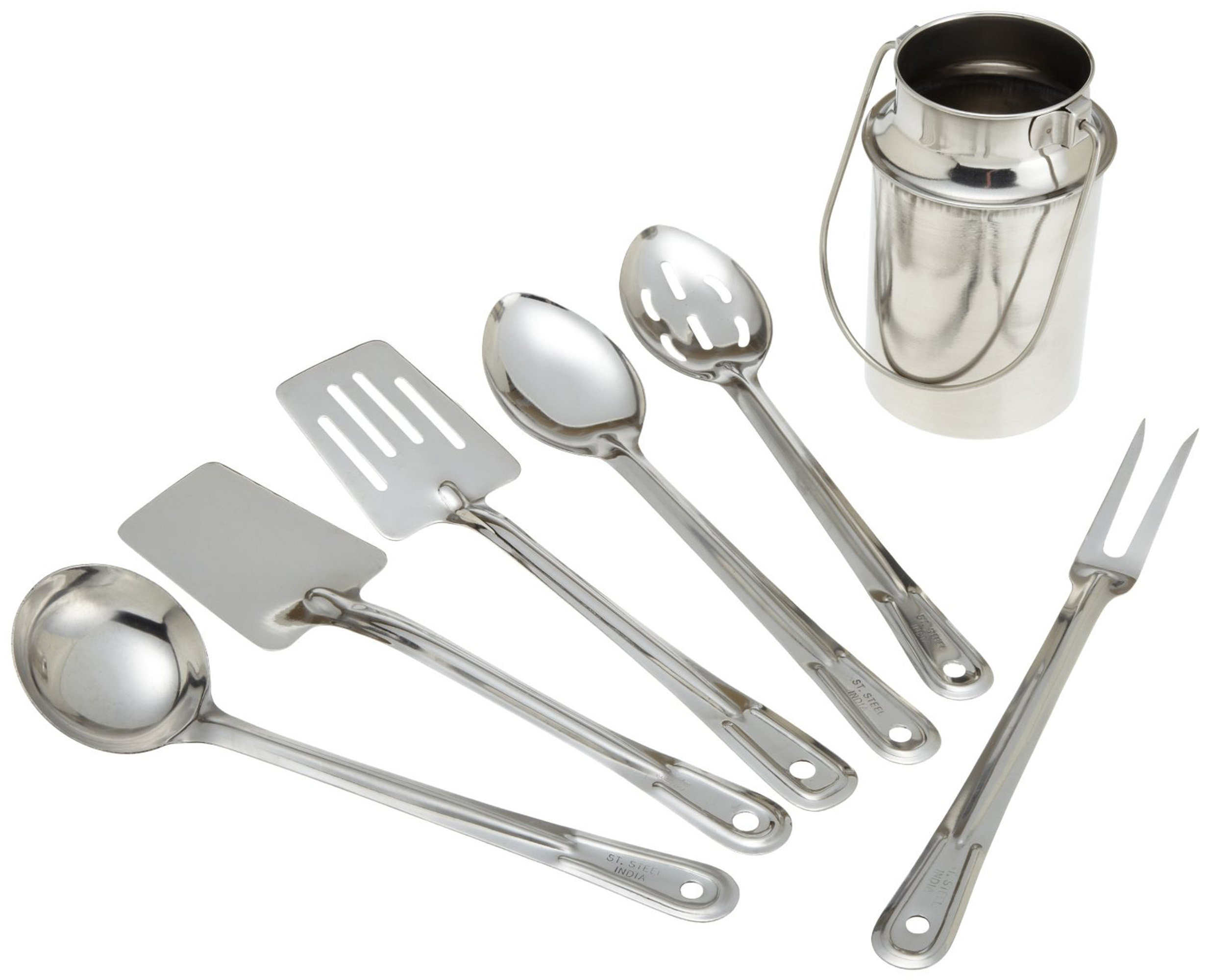 Universal Housewares Starcraft Stainless Steel Cooking Utensil Set with ...