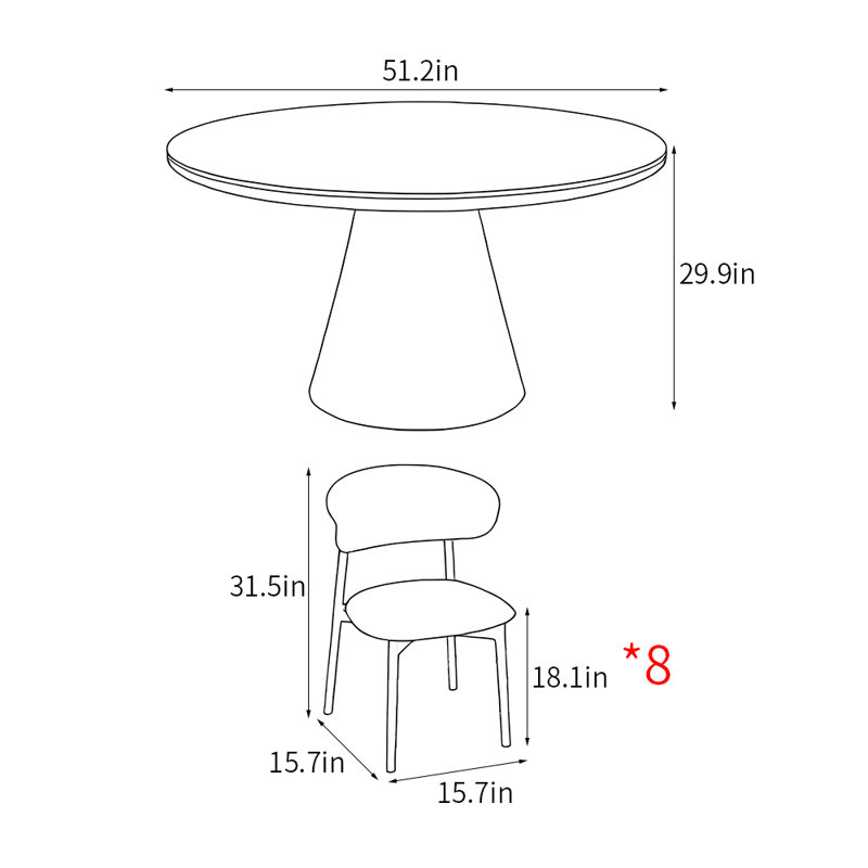 Pakloer Modern simple round dining table sets | Wayfair