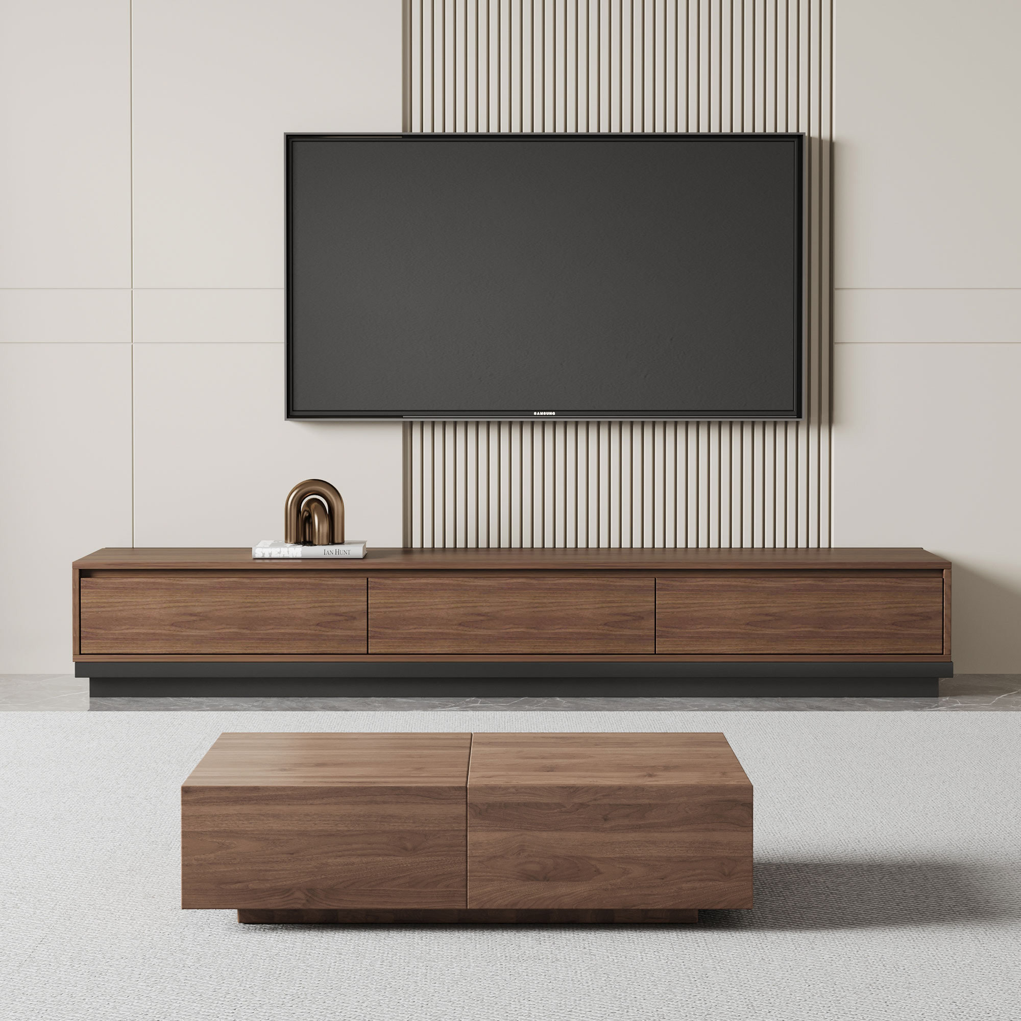 Brayden Studio Tv Cabinet With 3 Drawers – Extendable Tv Unit ...